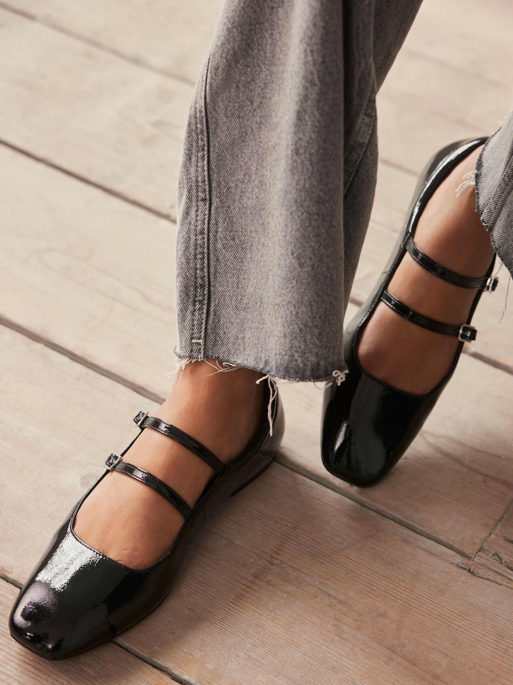 Buy Mint Velvet Black Patent Ballet Pumps from the Next UK online shop