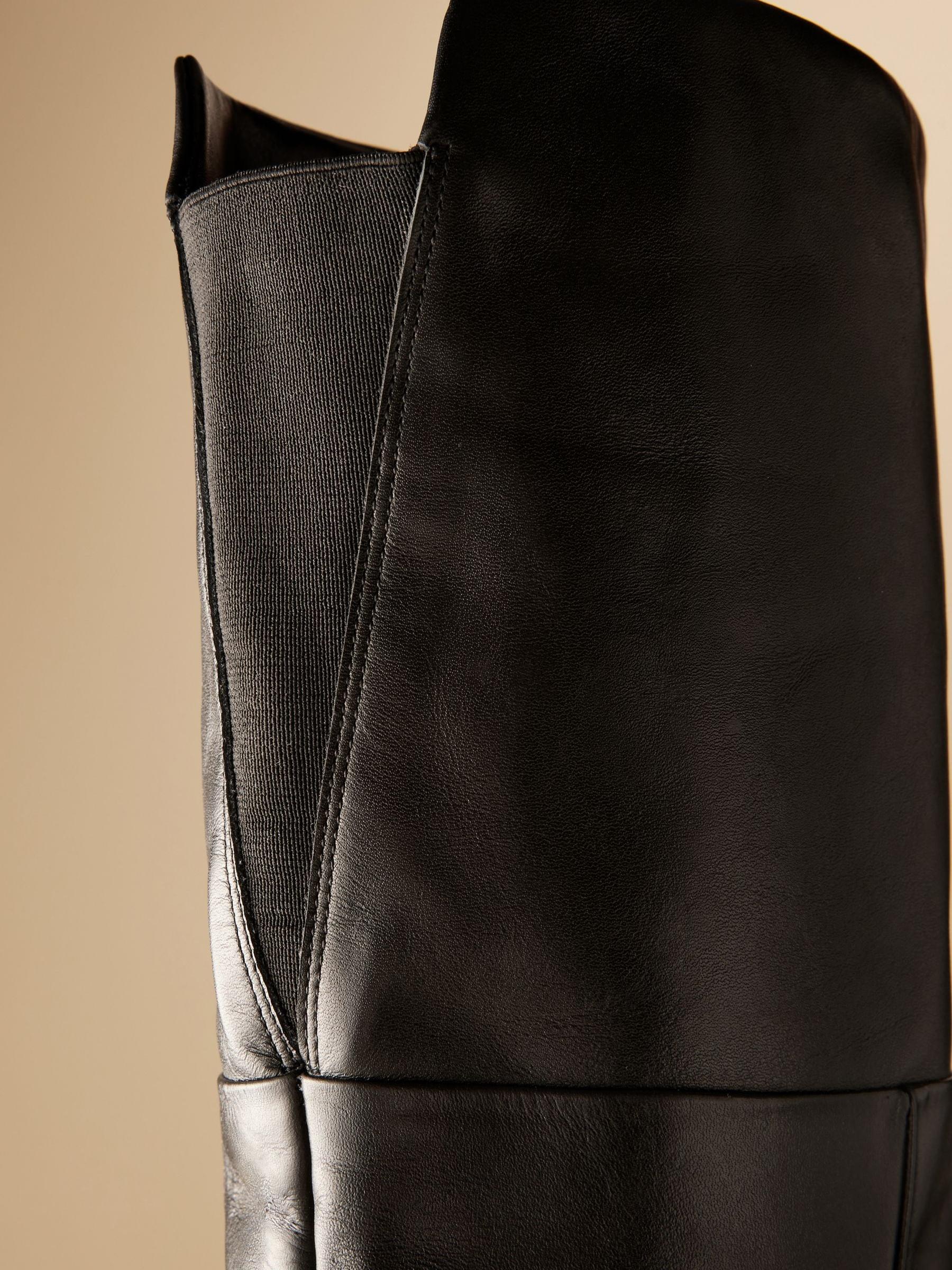 Buy Black Leather Premium Over The Knee Heeled Boots from the Next UK ...