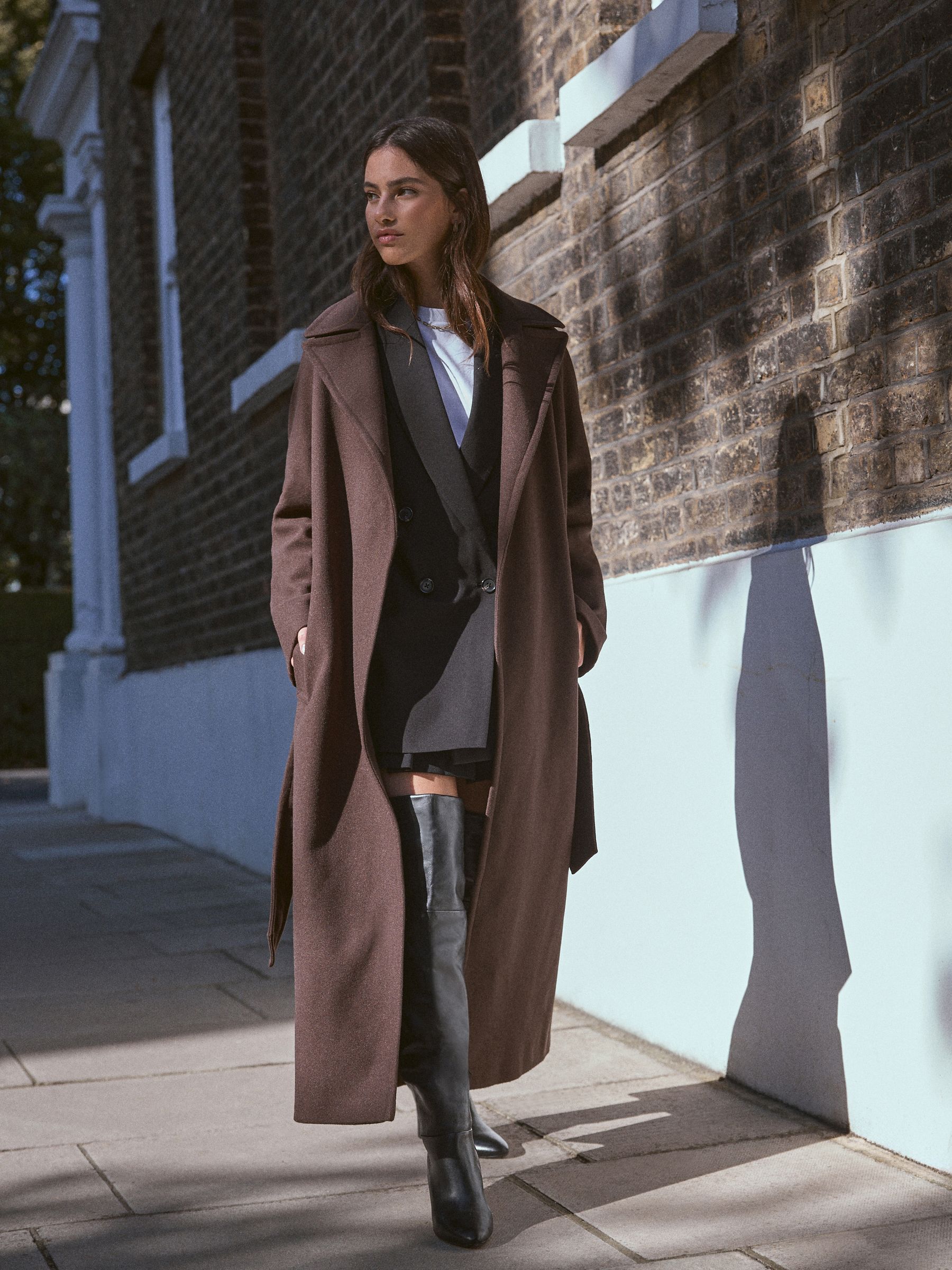 Buy Black Leather Premium Over The Knee Heeled Boots from the Next UK ...
