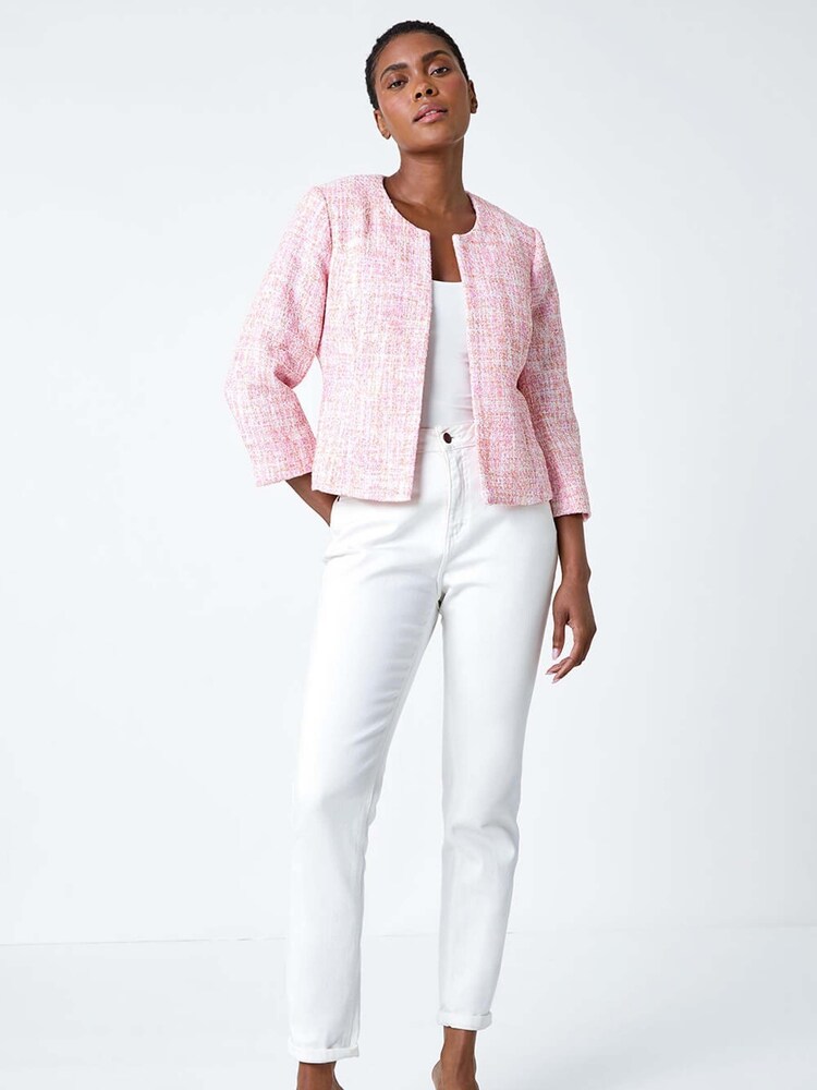 Buy Roman Pink Smart Textured Boucle Jacket from the Next UK online shop