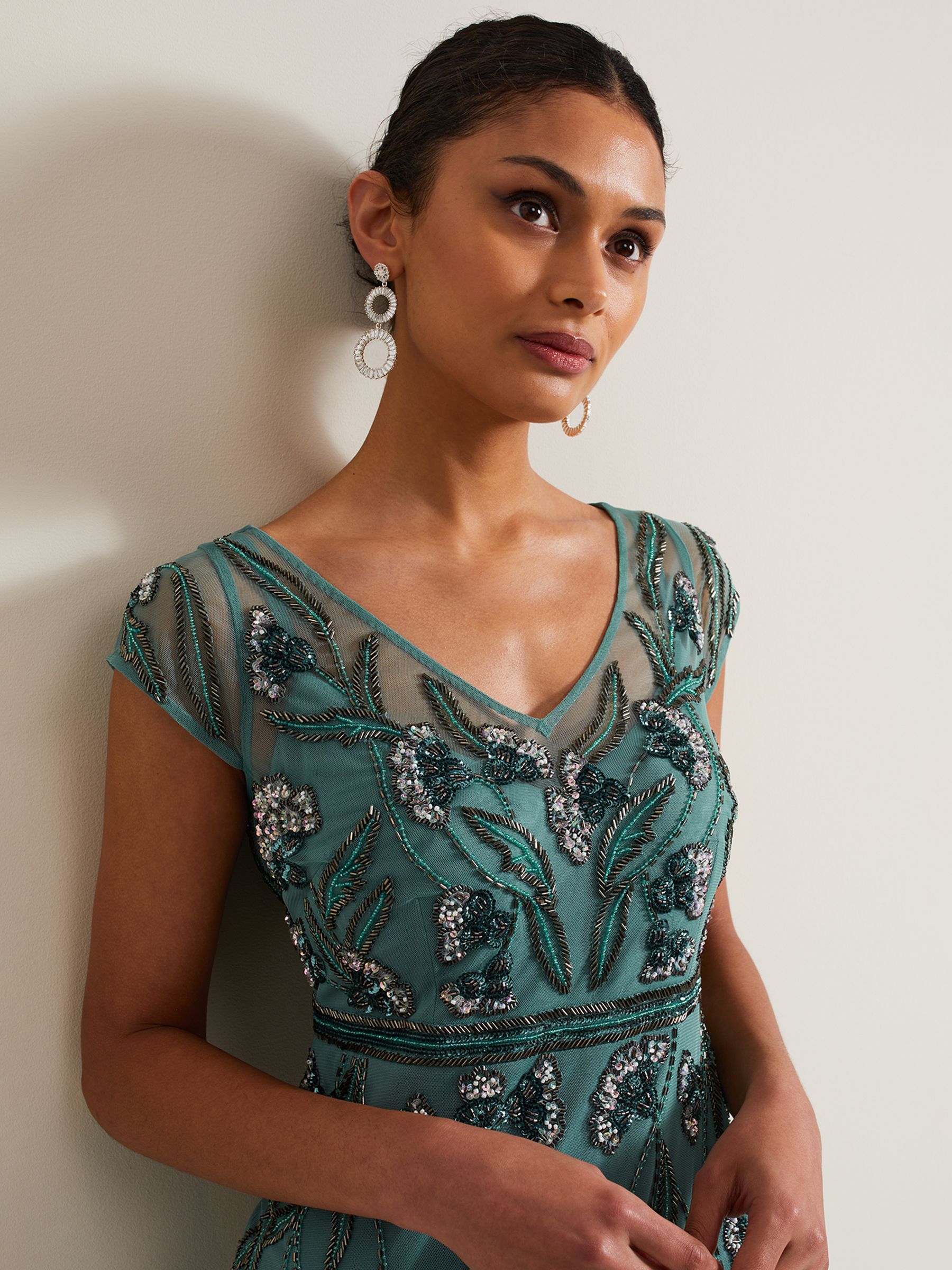 Buy Phase Eight Green Evonne Beaded Maxi Dress from the Next UK online shop