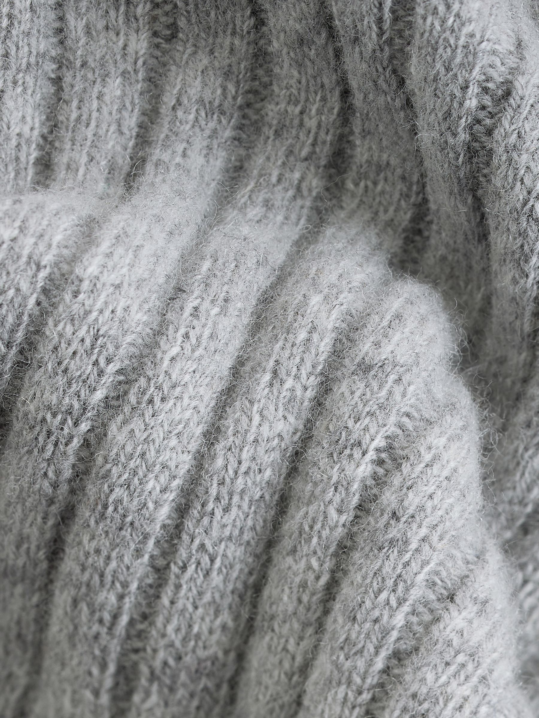 Buy Light Grey Crew Neck Regular Fit Premium Lambswool Blend Rib ...