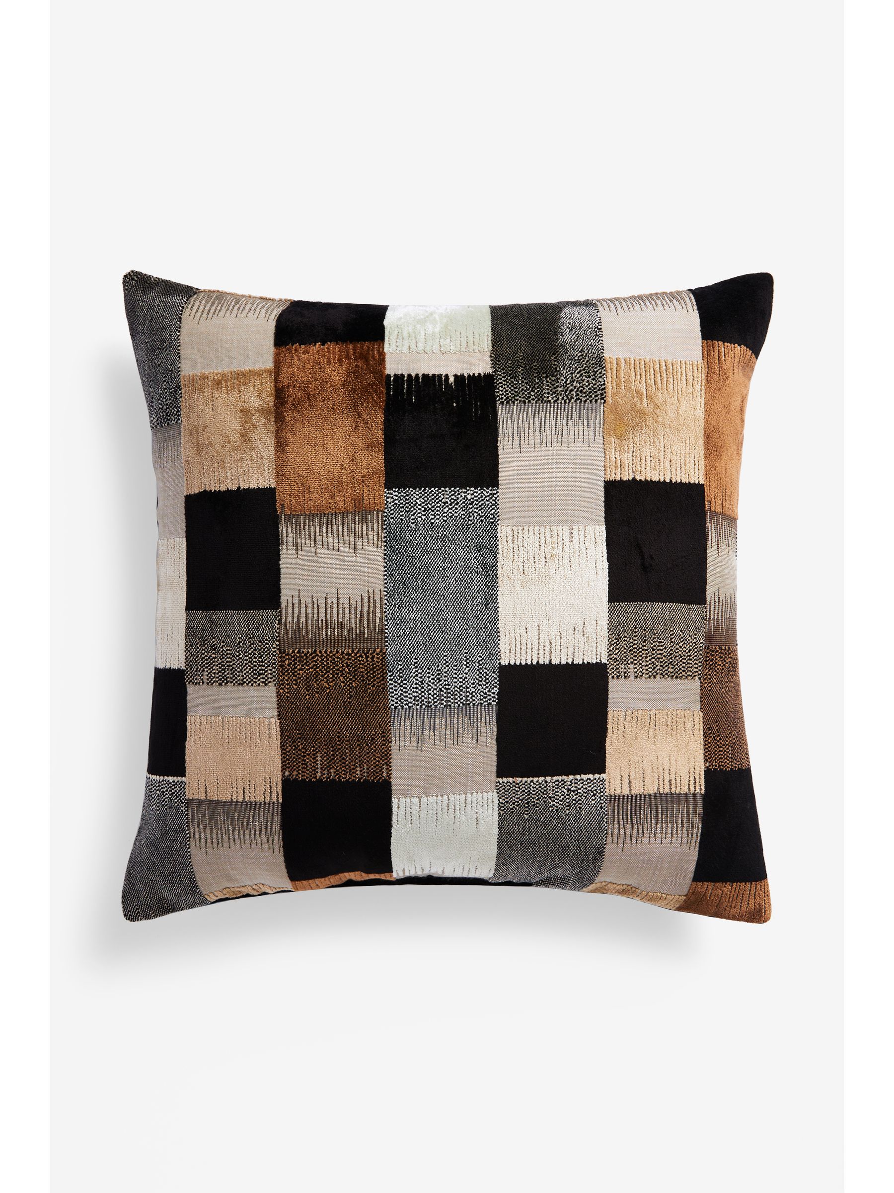 Buy Black/White Cut Velvet Retro Etch 59 x 59cm Cushion from the Next ...