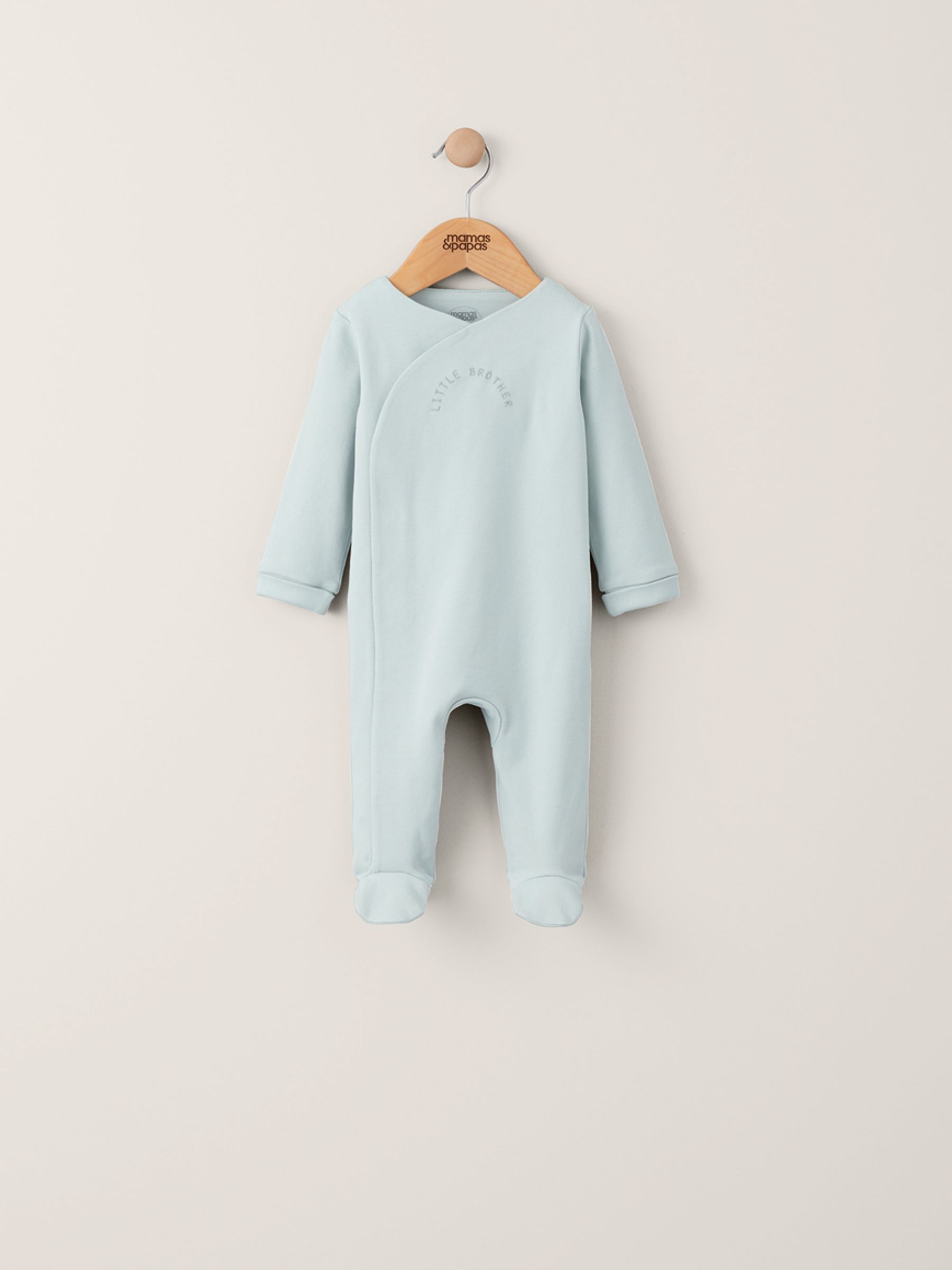 Buy Mamas & Papas Blue Cotton Little Brother Sleepsuit from the Next UK ...