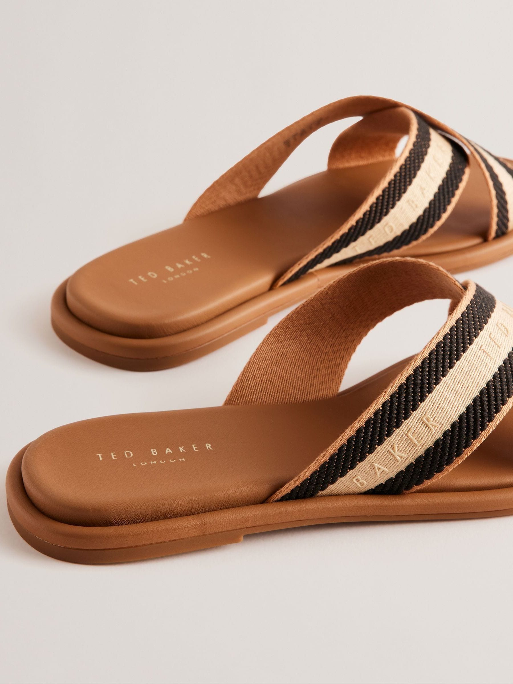 Buy Ted Baker Brown Ashika Webbing Flat Sandals from Next Luxembourg