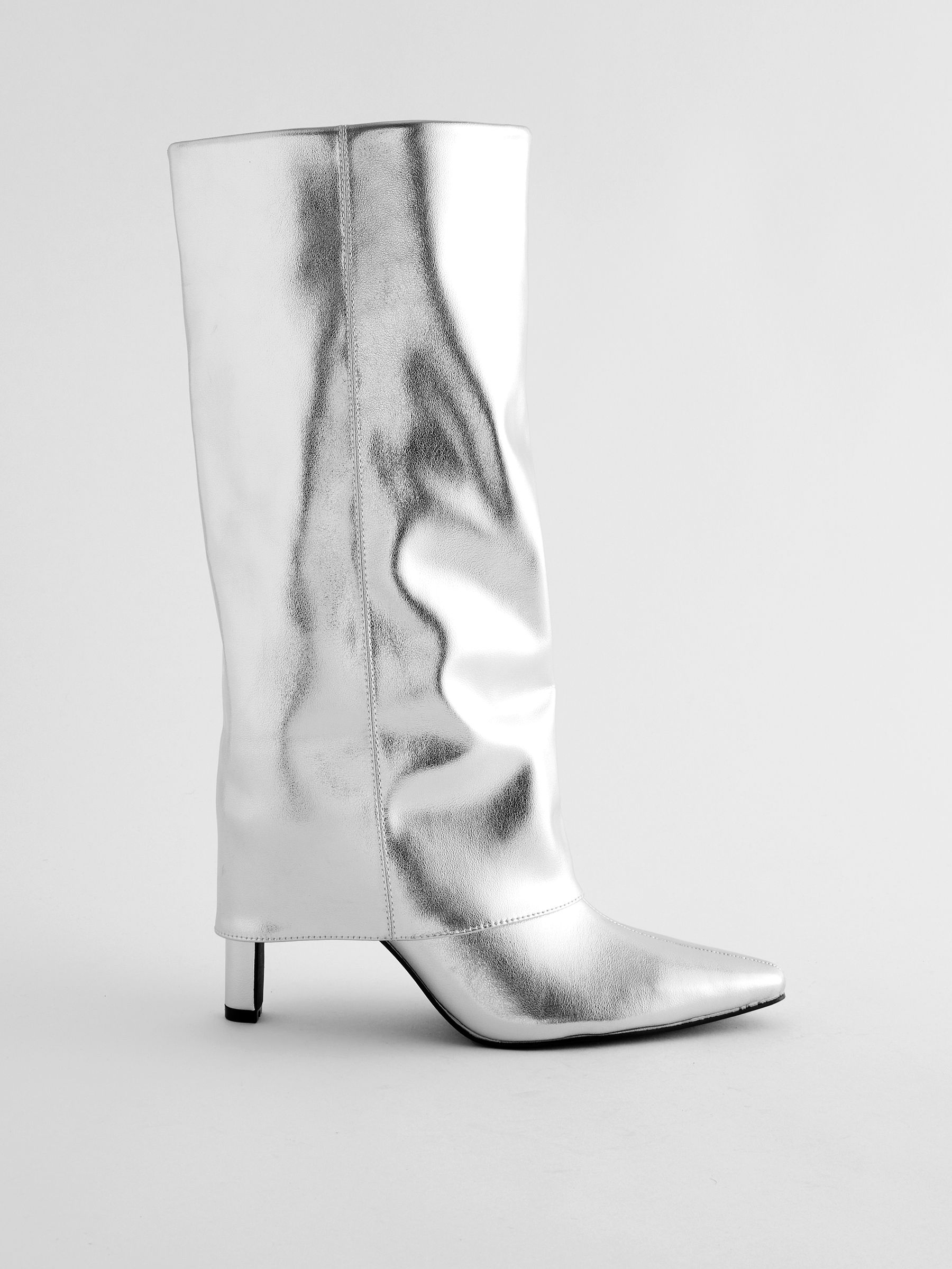 Buy Silver Forever Comfort® Knee High Cuffed Boots from the Next UK ...