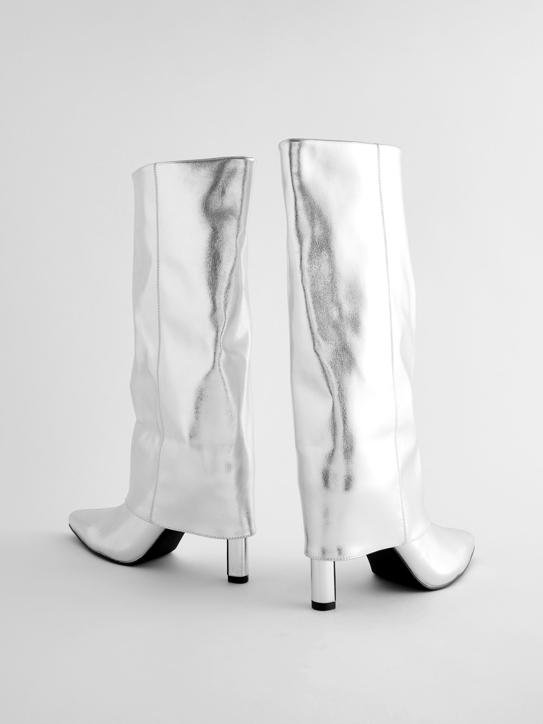 Buy Silver Forever Comfort® Knee High Cuffed Boots from the Next UK ...