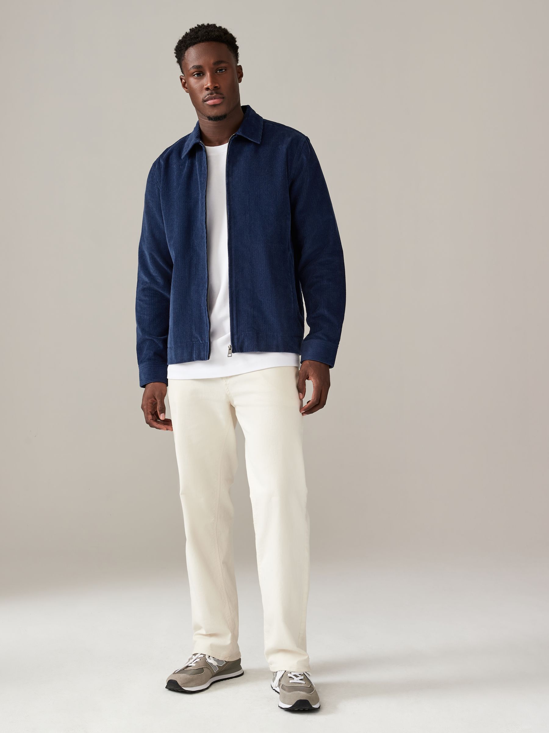 Buy Navy Blue Corduroy 100% Cotton Zip Through Shacket from the Next UK ...