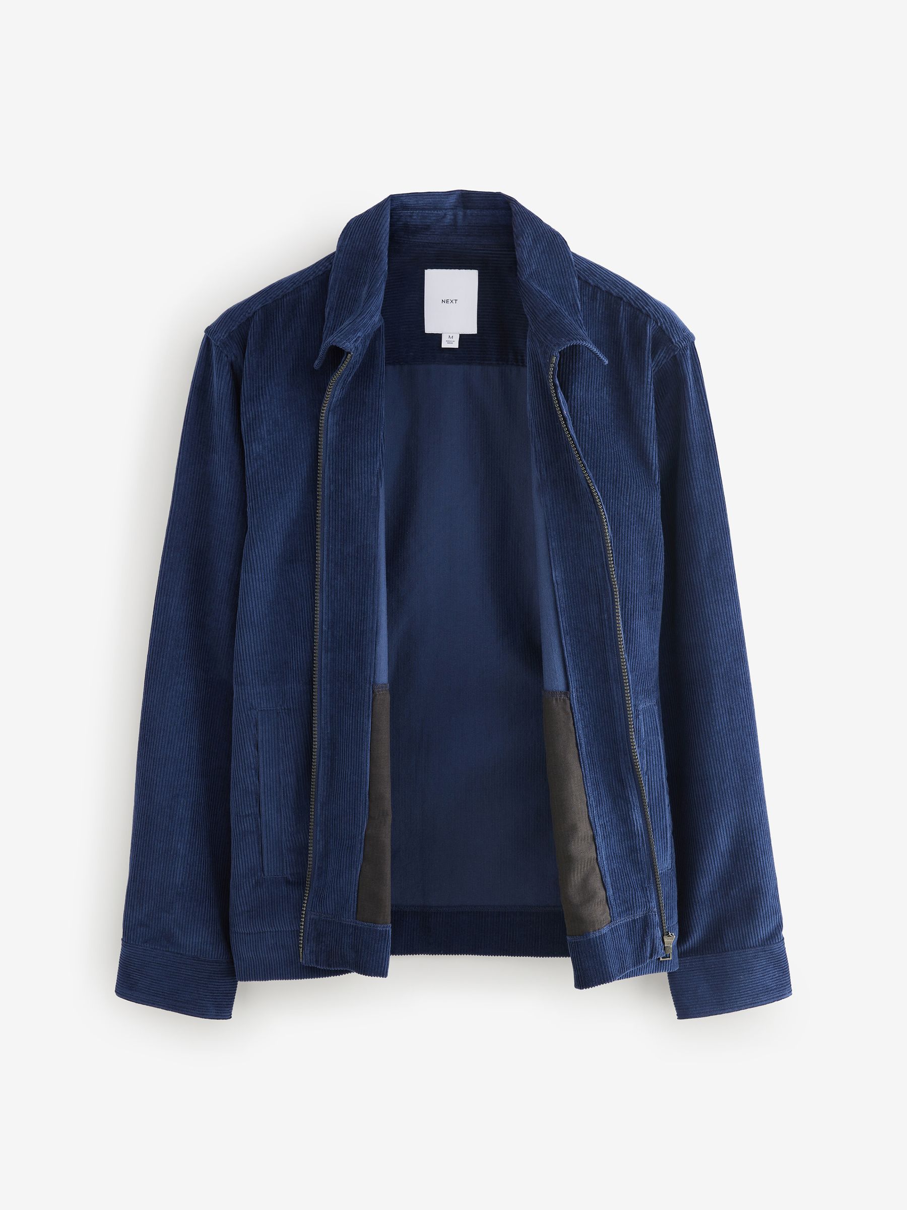 Buy Navy Blue Corduroy 100% Cotton Zip Through Shacket from the Next UK ...
