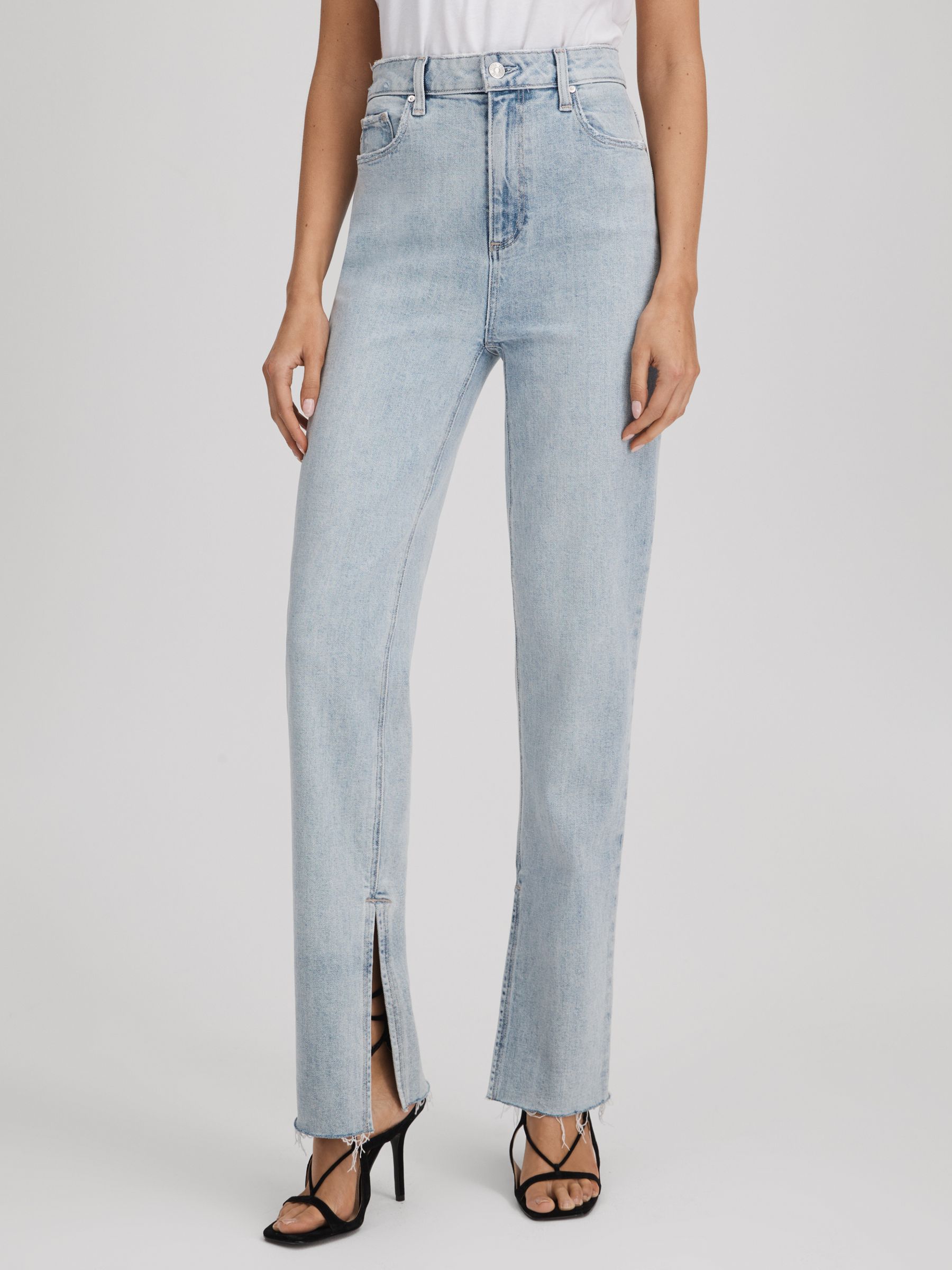 Buy Paige Gianna Blue Straight Leg Split Hem Jeans from the Next UK ...
