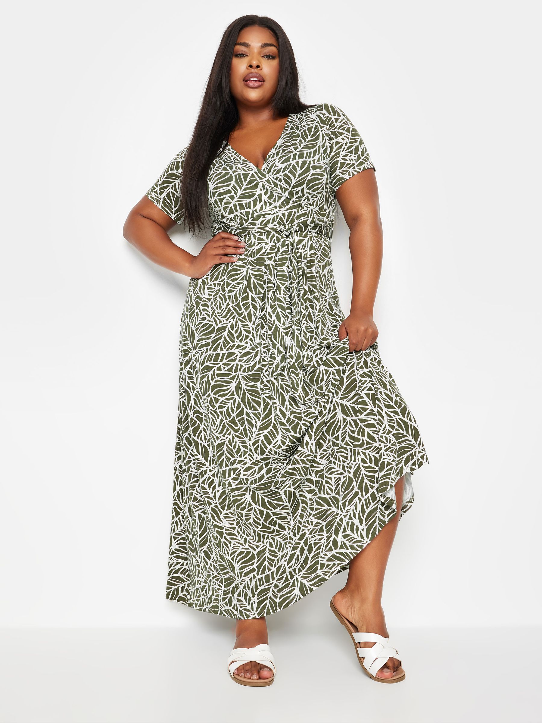 Buy Yours Curve Green Wrap Dress from the Next UK online shop