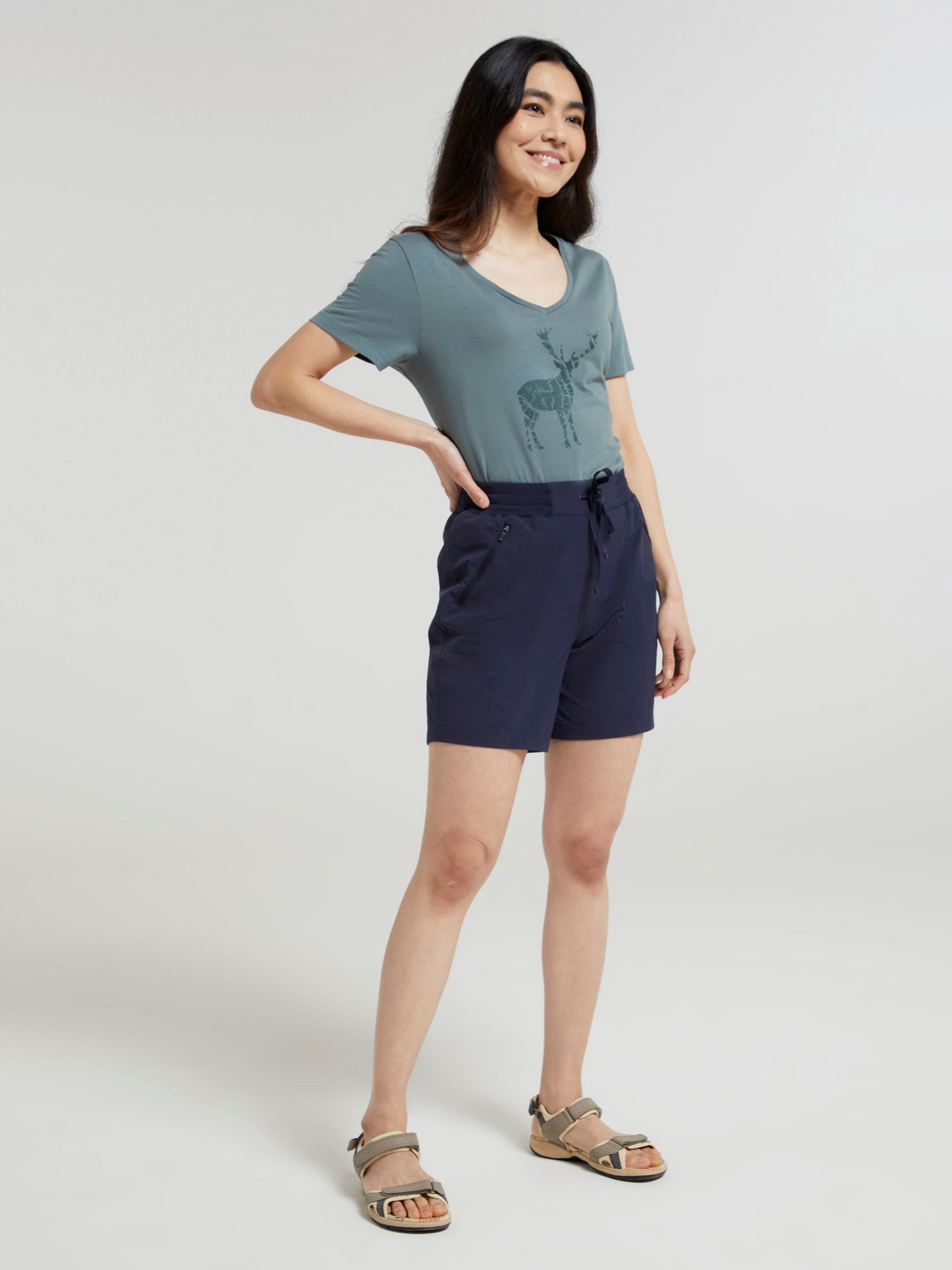 Buy Mountain Warehouse Blue Womens Explorer Lightweight Casual Shorts ...