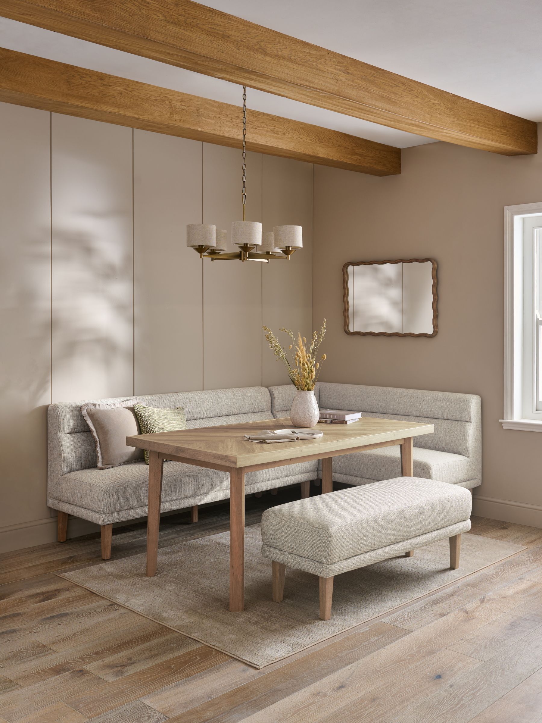 Buy Chunky Weave Mid Natural Hayford Dining Table and Corner Bench Set from the Next UK online shop