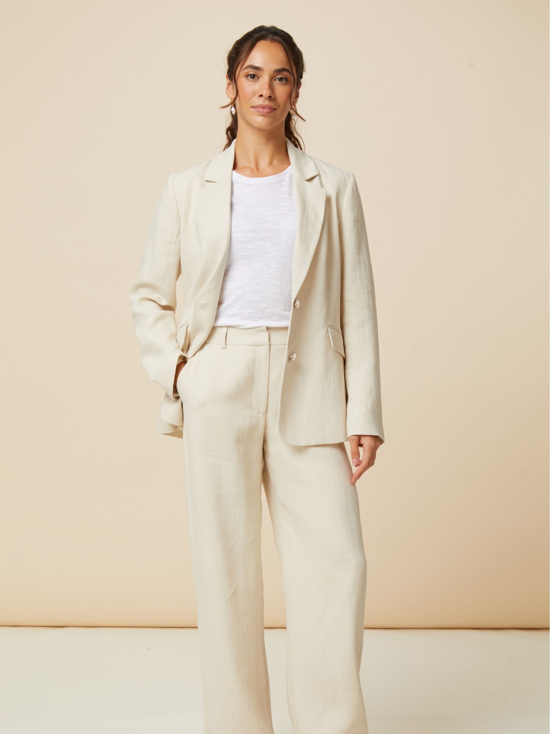 Buy Aspiga Cream Linen Jacket from the Next UK online shop