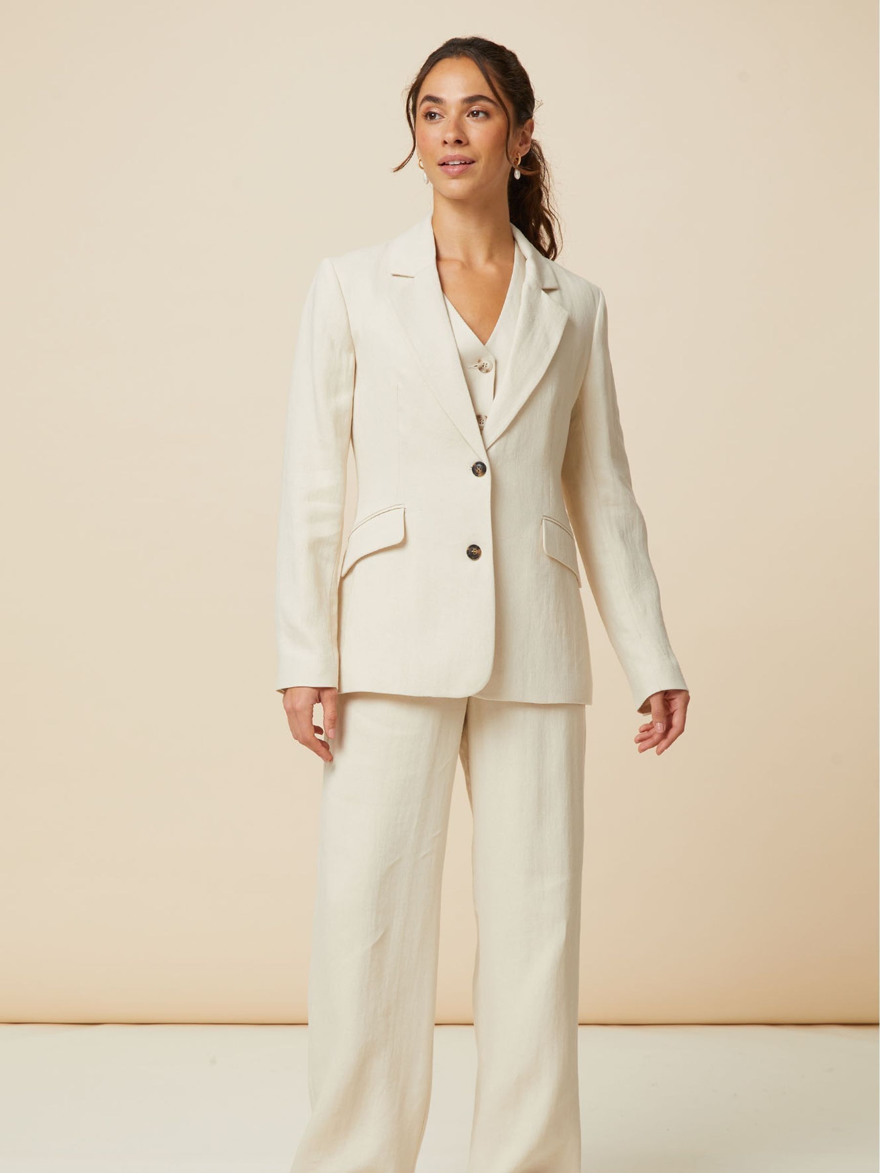 Buy Aspiga Cream Linen Jacket from the Next UK online shop