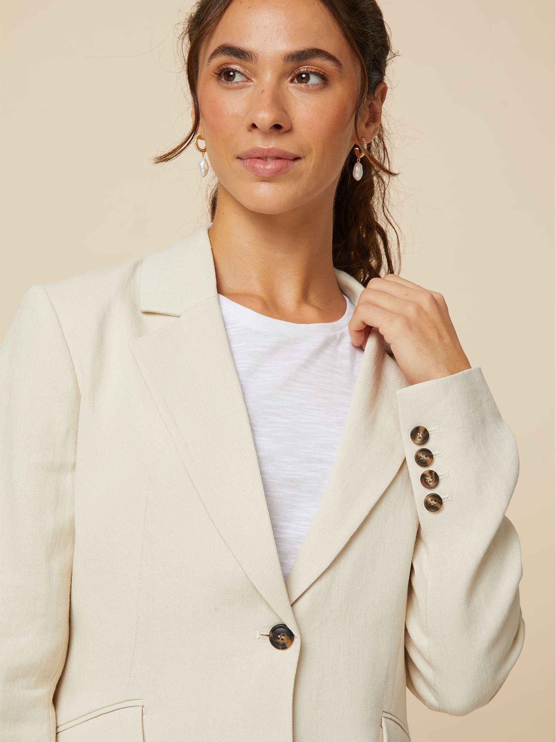 Buy Aspiga Cream Linen Jacket from the Next UK online shop