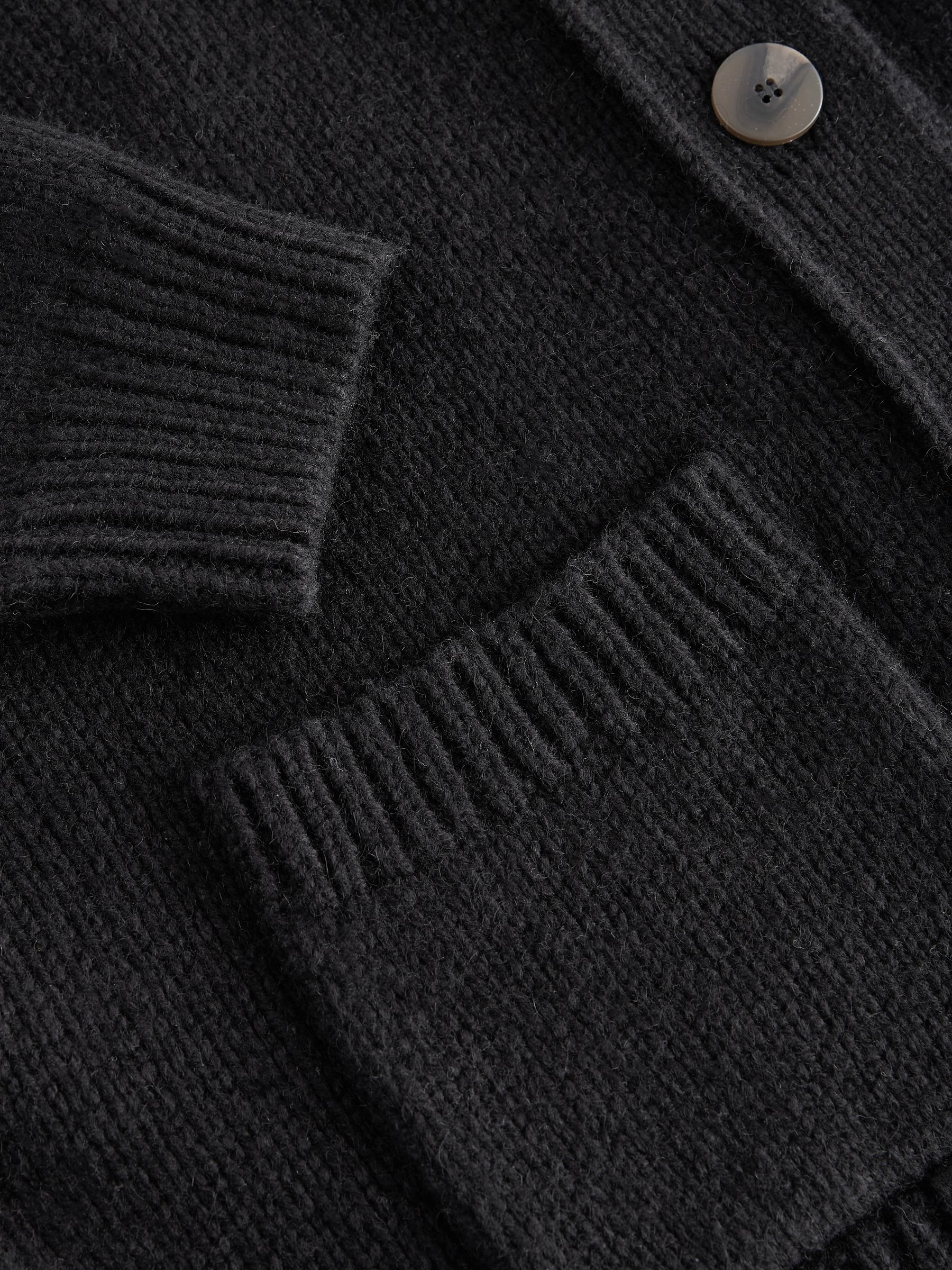 Buy Black Wool Blend Yak Soft Touch Front Pocket Knitted Cardigan from ...