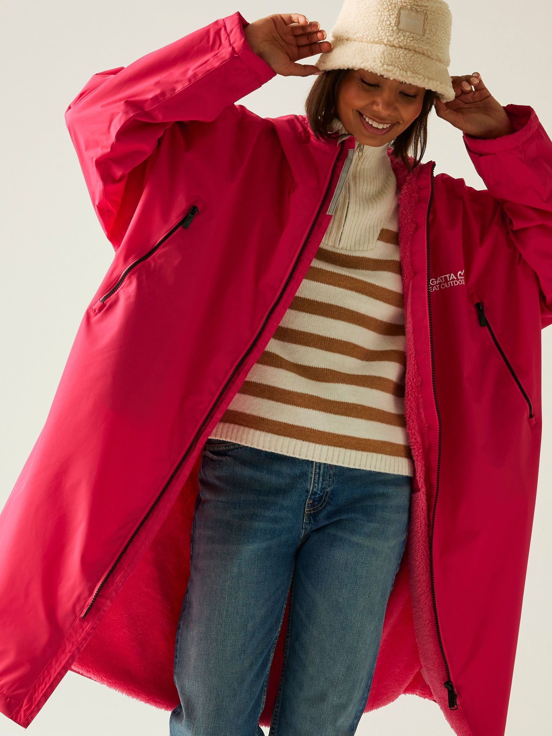 Buy Regatta Bright Pink Oversized Waterproof Borg-Fleece Lined Changing ...