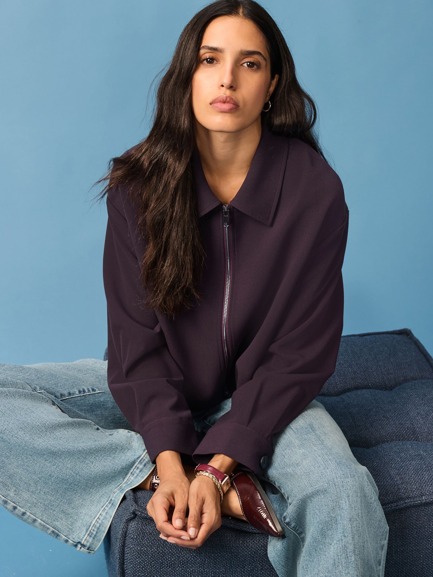 Buy Burgundy Double Zip Tailored Jacket from the Next UK online shop