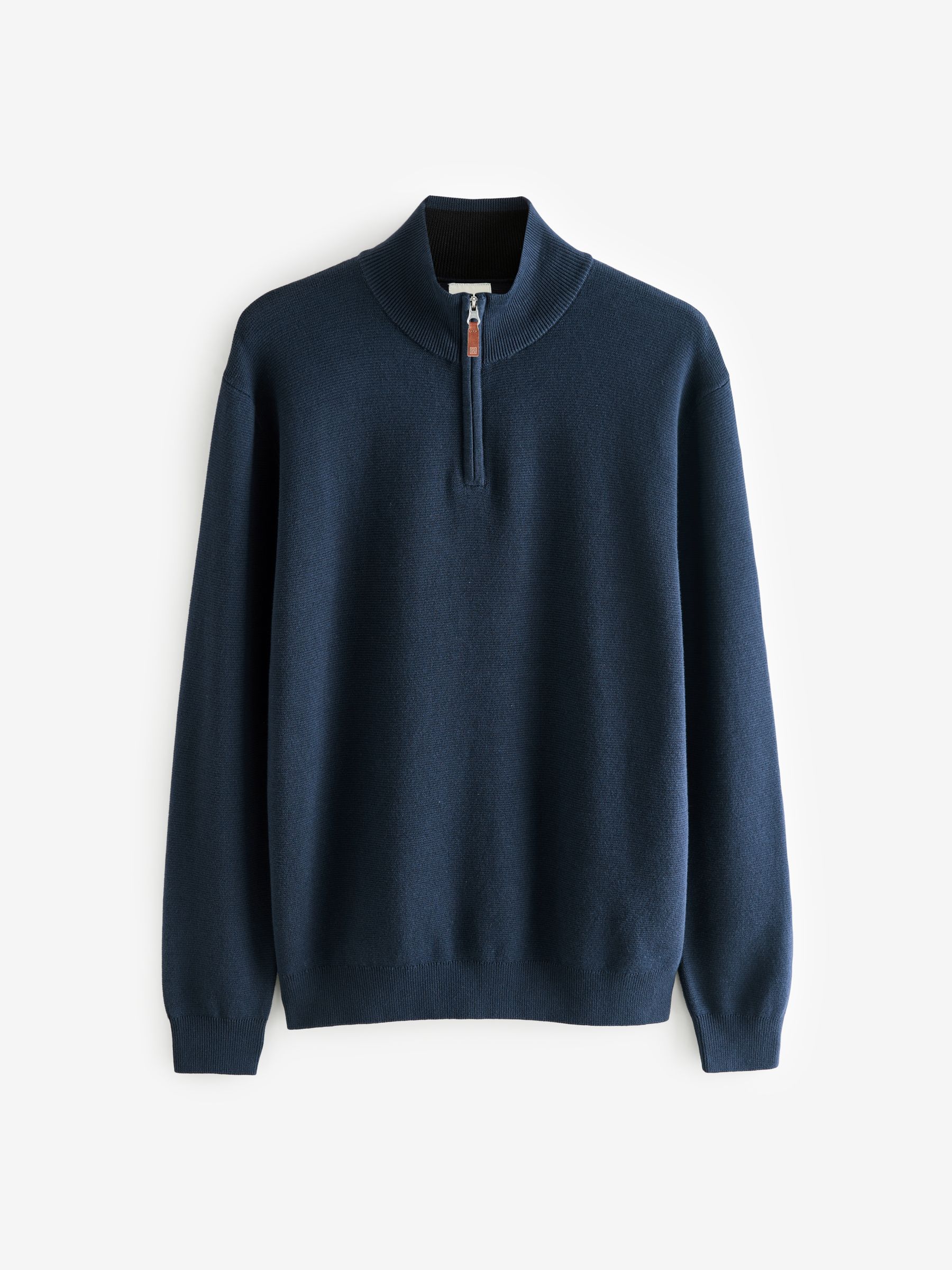 Buy Black/Navy Blue Regular Fit 100% Cotton Premium Quarter Zip Jumpers ...