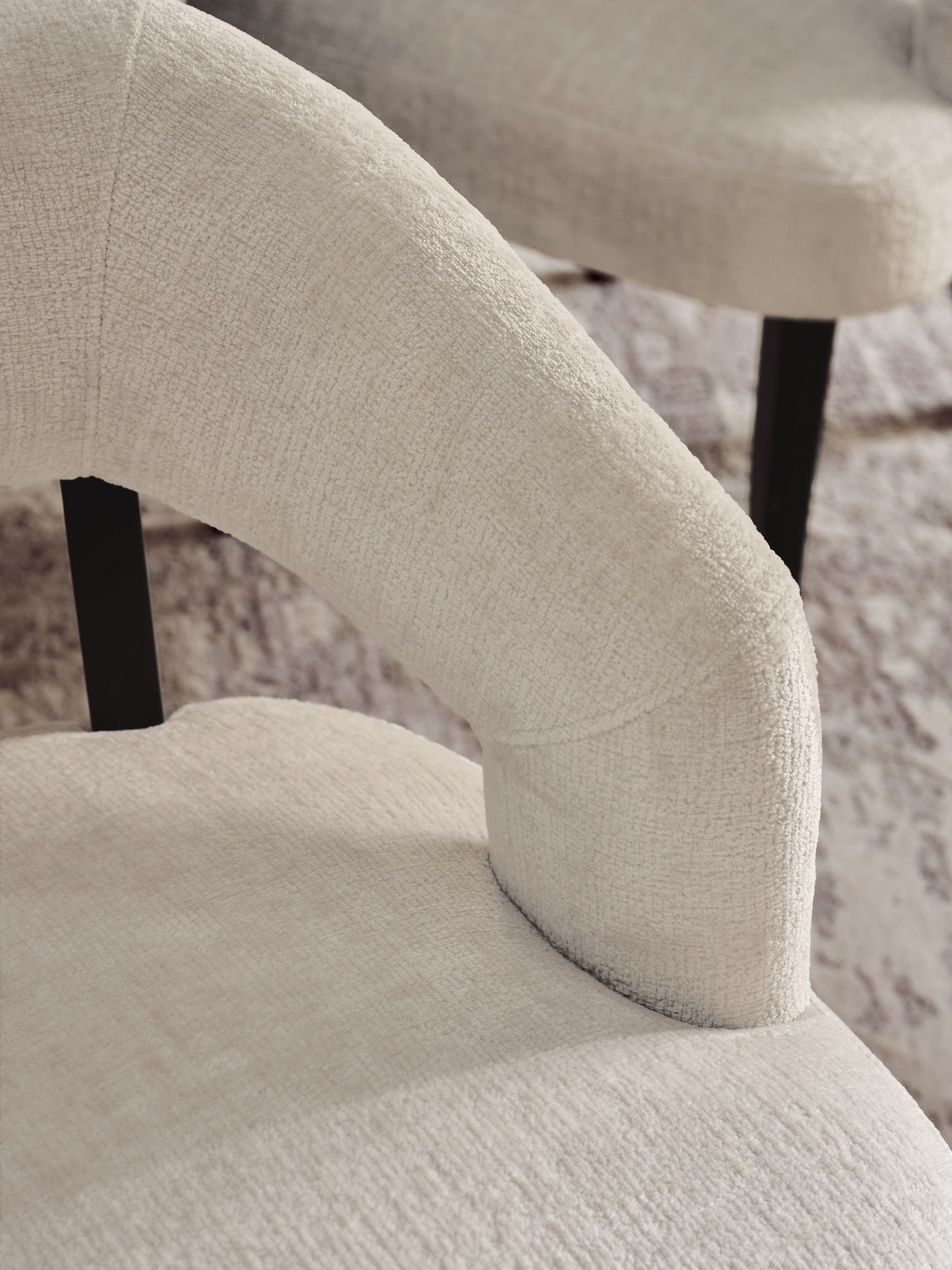 Buy Set of 2 Plush Chenille Oyster Black Leg Remi Dining Chairs from ...