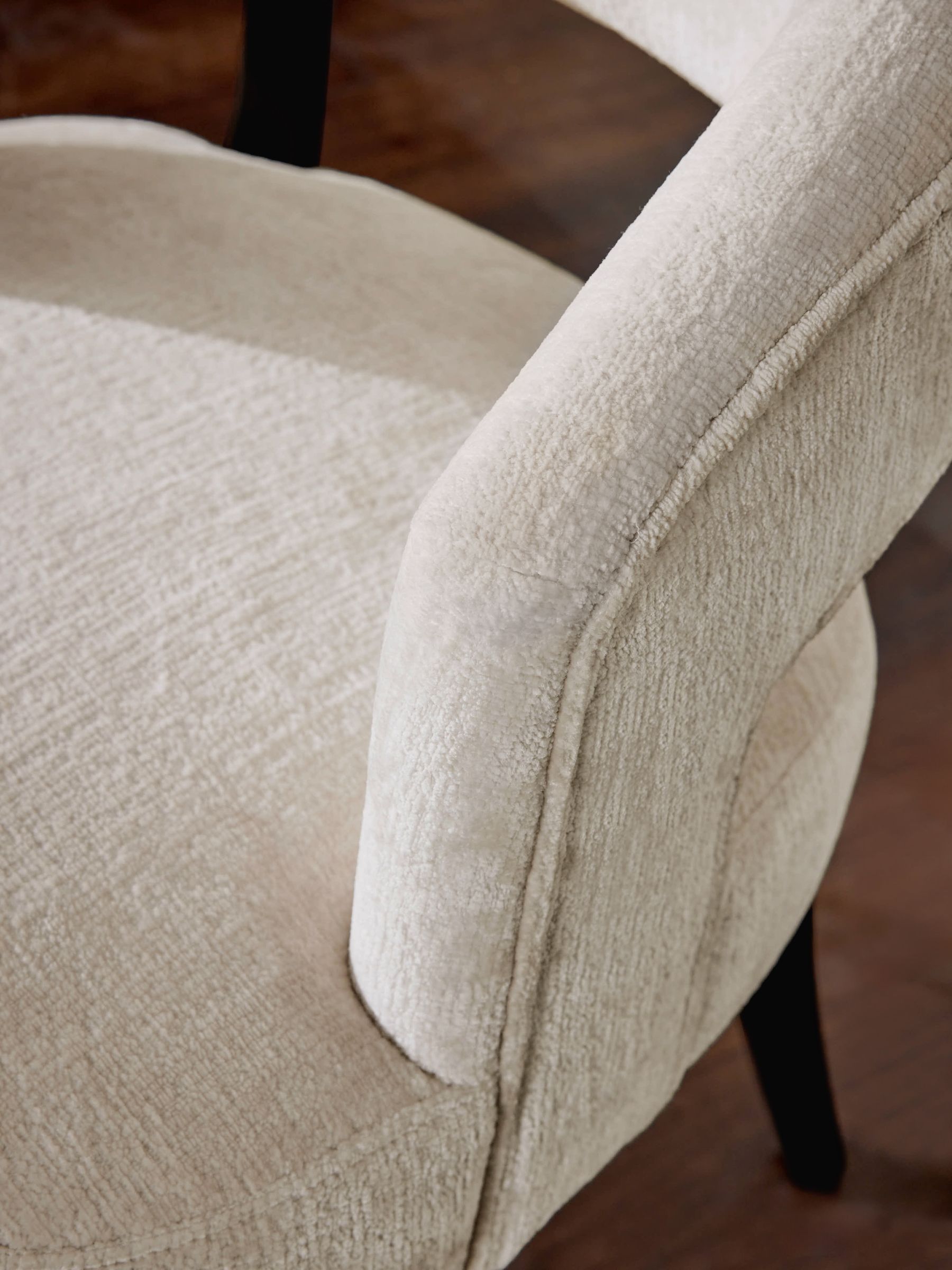 Buy Set of 2 Plush Chenille Oyster Black Leg Remi Dining Chairs from ...
