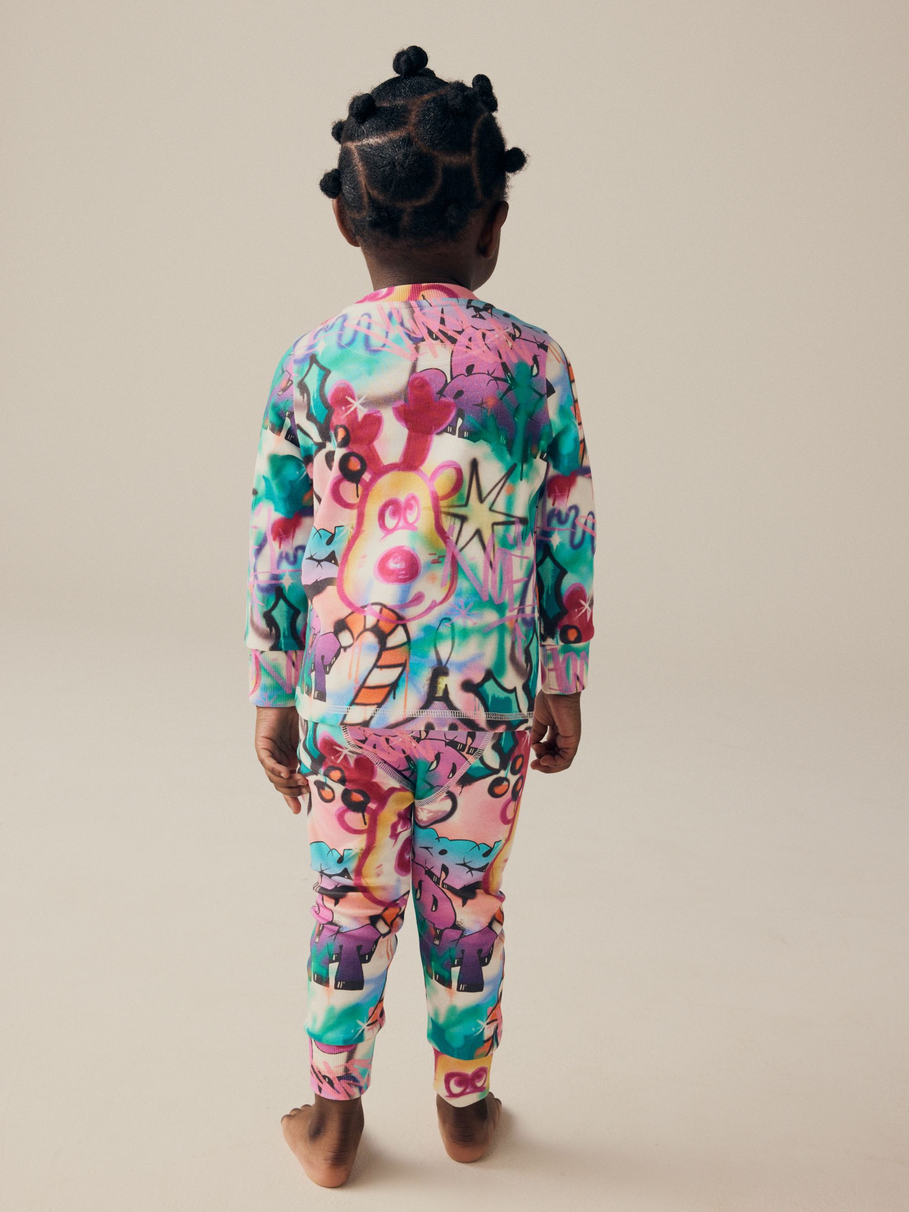 Buy Multi Graffiti 100% Cotton Christmas Pyjamas (9mths-16yrs) from the ...