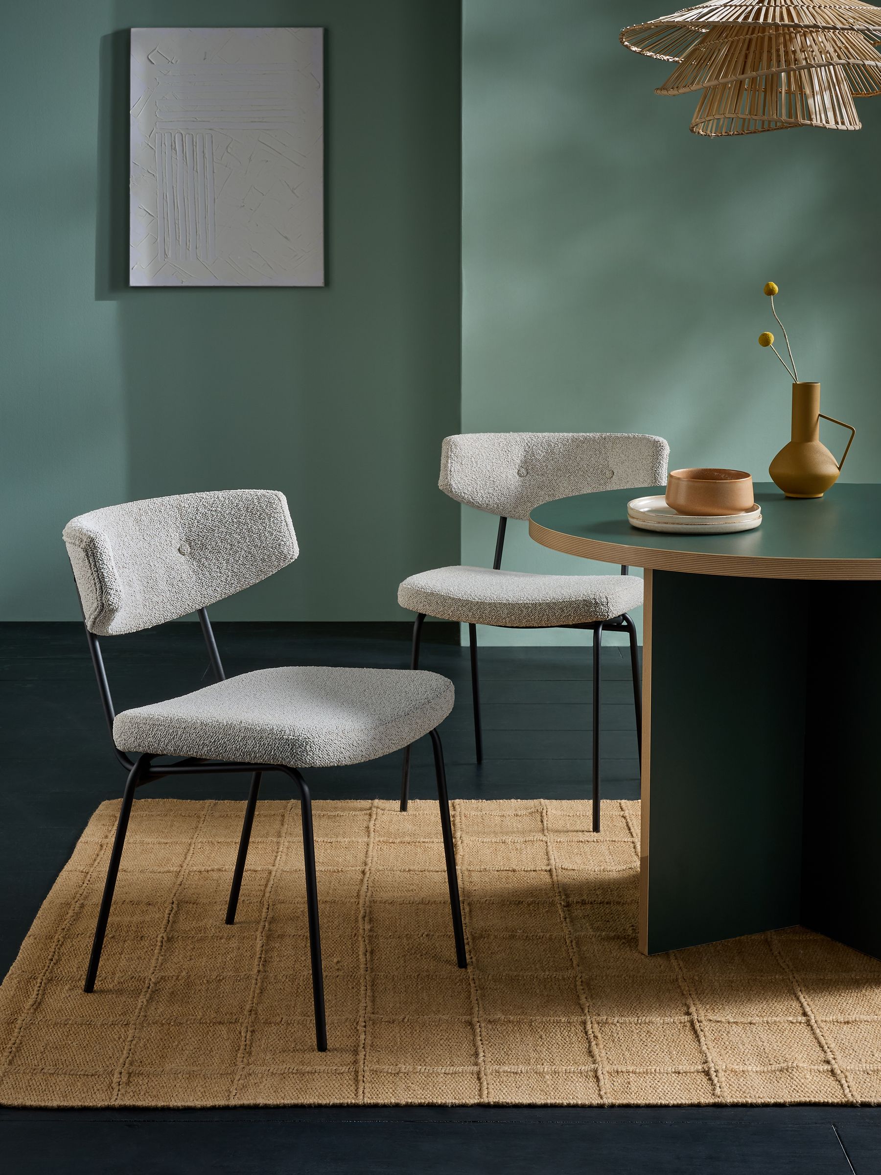 Buy MADE.COM Set of 2 White Boucle Halina Dining Chairs from the Next ...