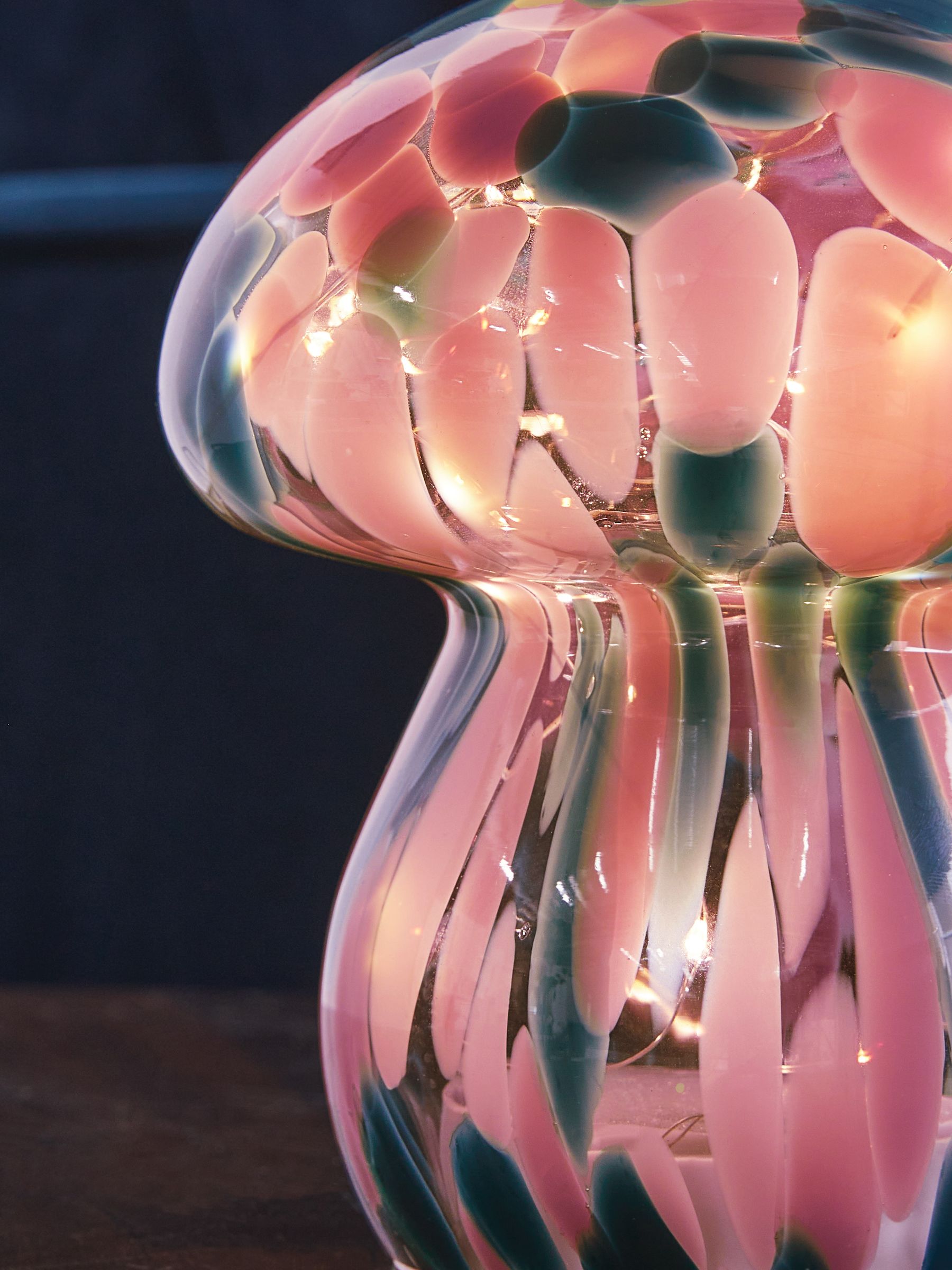 Buy Blue Confetti Toadstool Battery Operated Glass Feature Light from ...