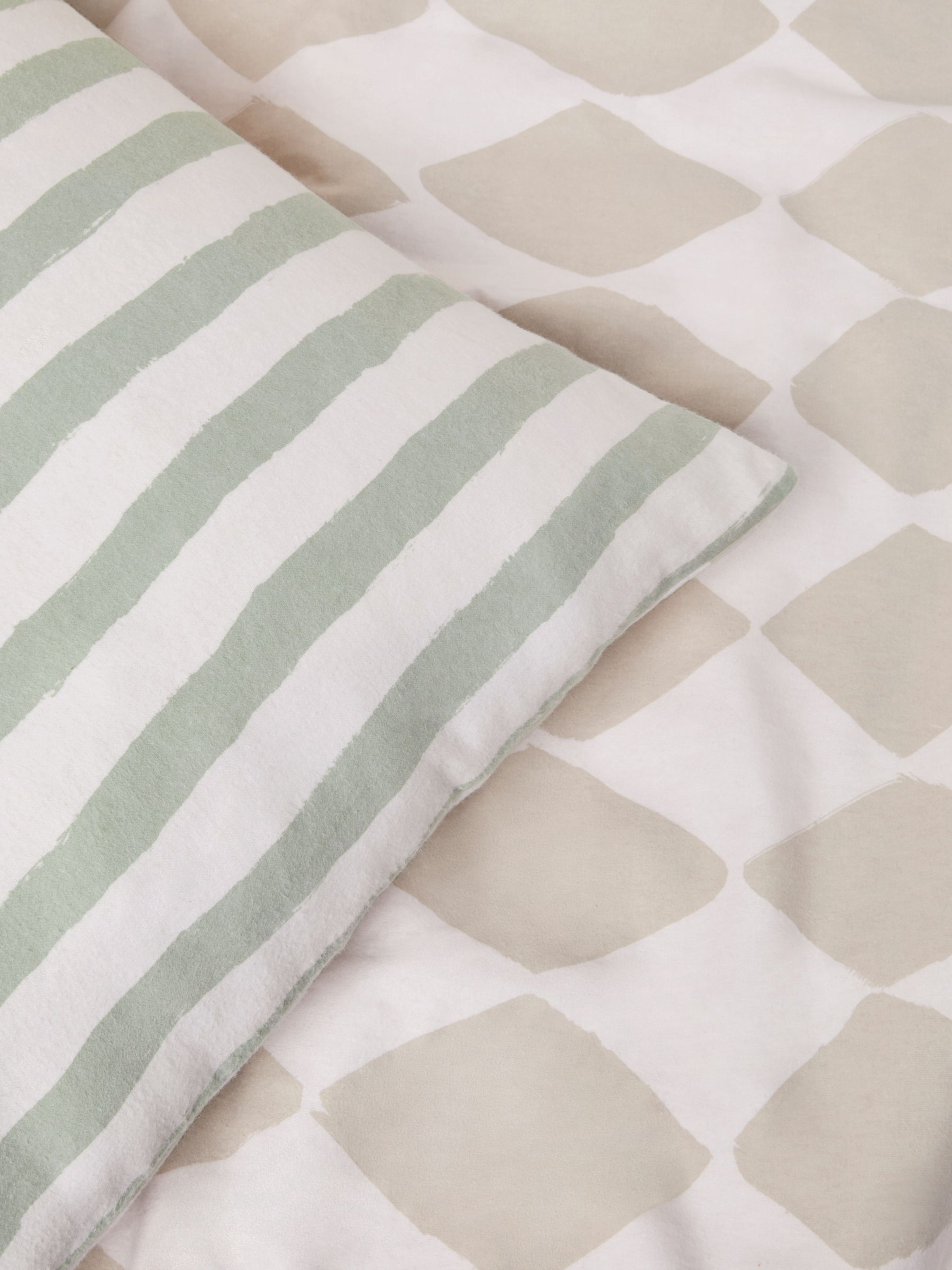Buy Sage Stripe Harlequin Supersoft Brushed 100% Cotton Duvet Cover and Pillowcase Set from the ...