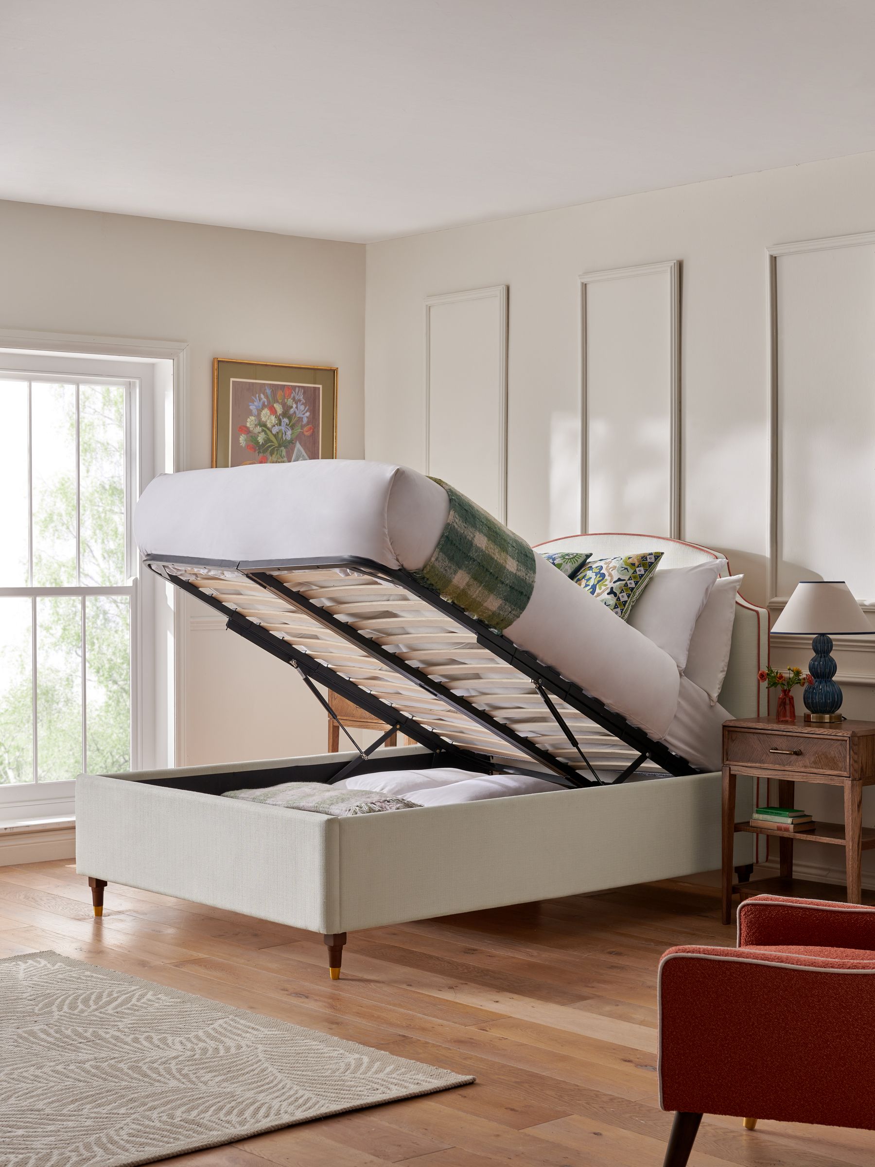 Buy Nina Campbell Clabon Natural Lowndes Ottoman Storage Bed Upholstered from the Next UK online shop