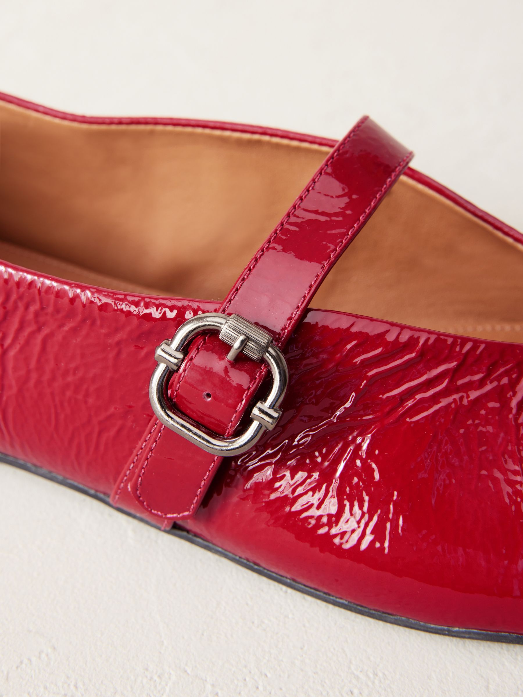 Buy Red Standard/Wide Fit Signature Leather Mary Jane Shoes from Next ...