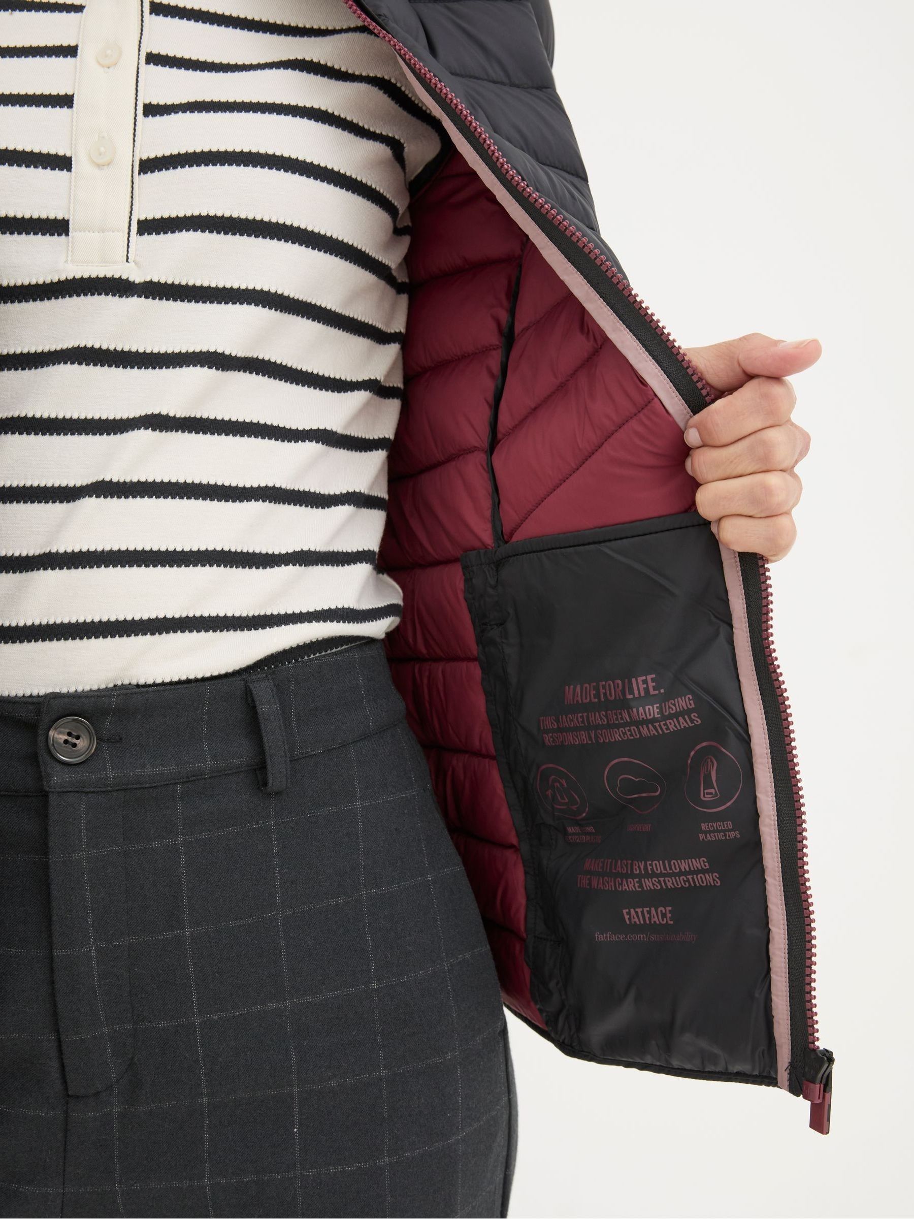 Buy FatFace Ruby Black Lightweight Puffer Jacket from the Next UK ...