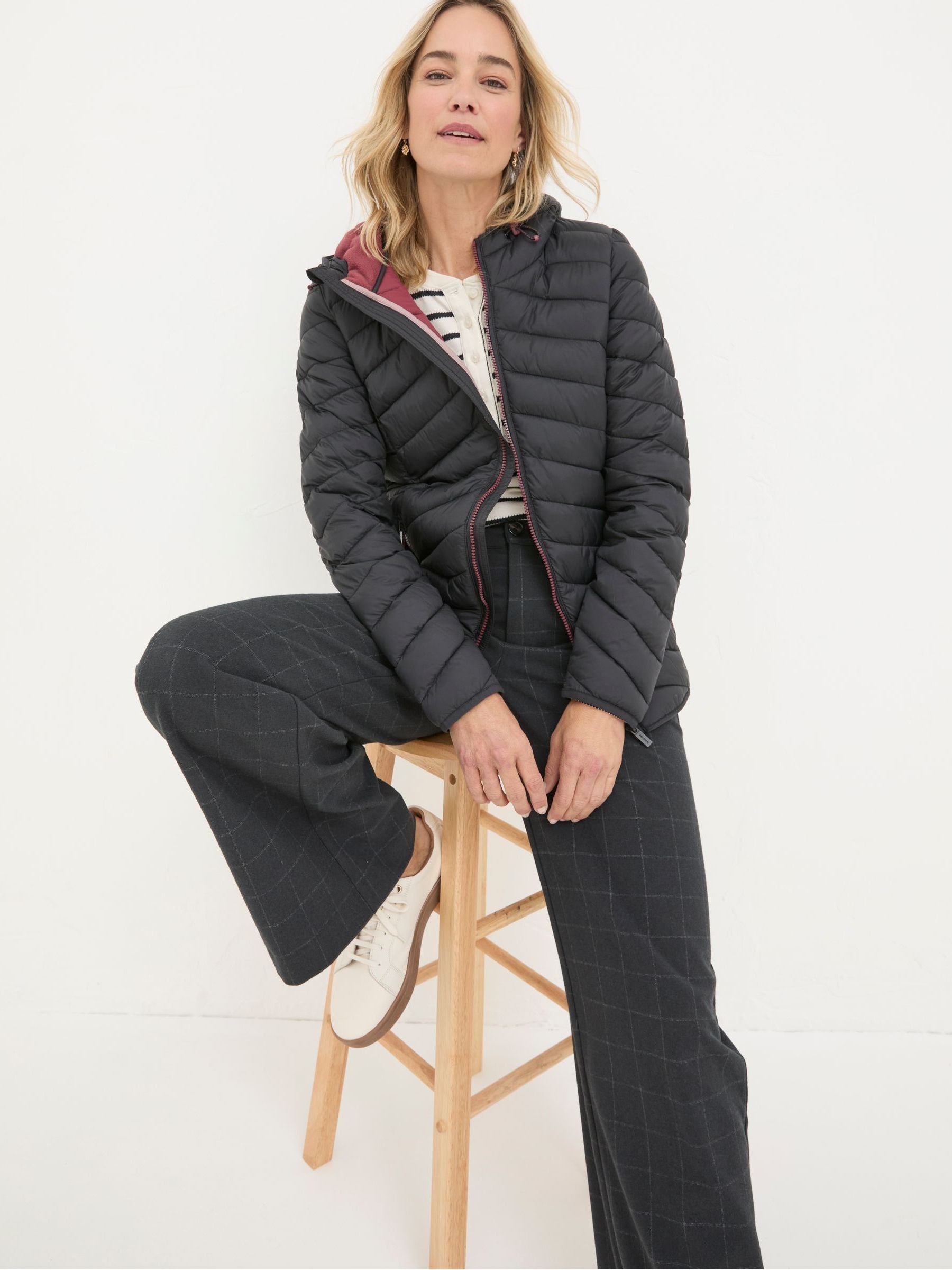 Buy FatFace Ruby Black Lightweight Puffer Jacket from the Next UK ...
