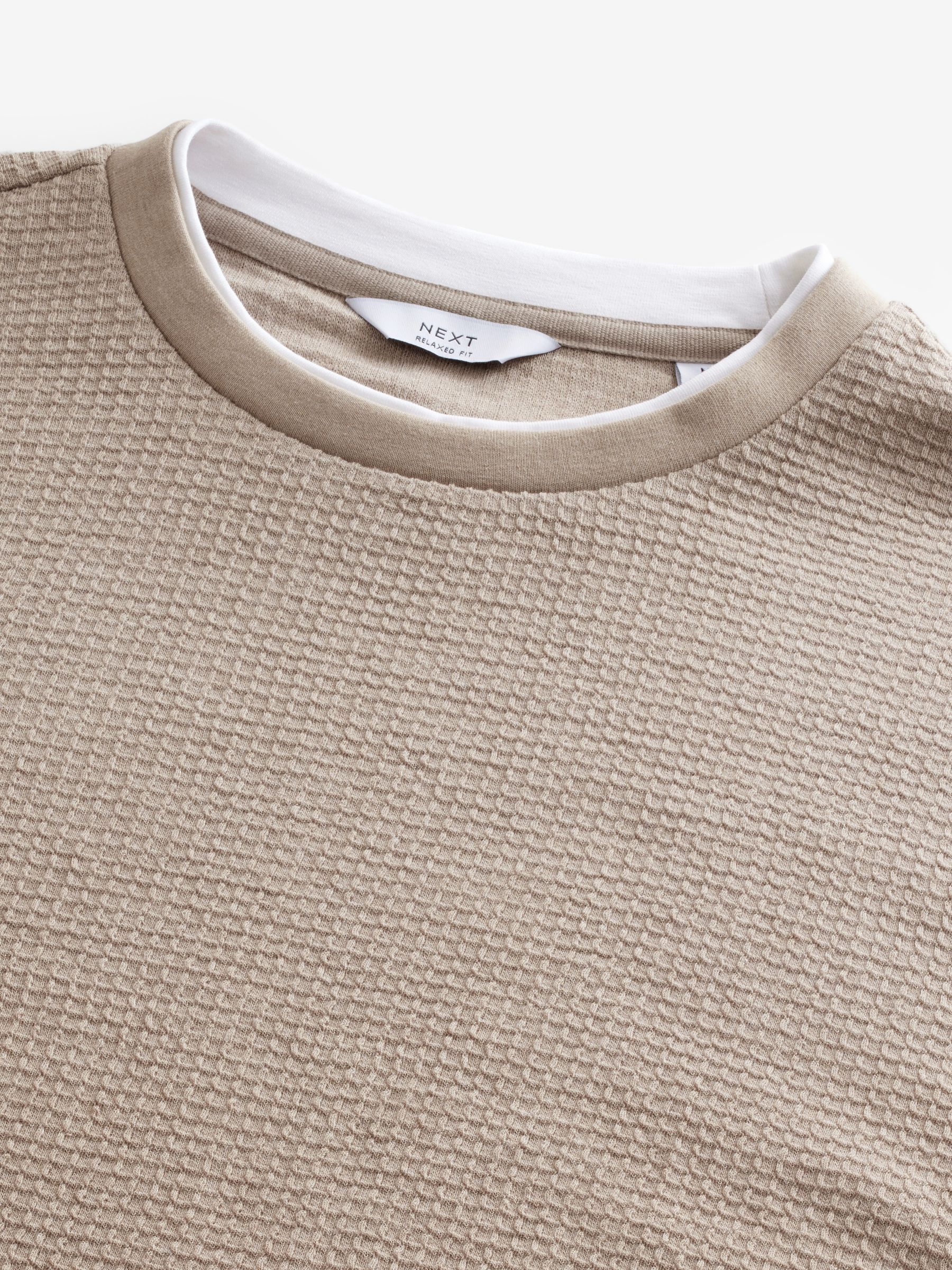 Buy Neutral Texture Long Sleeve Mock Layer Jumper from Next Saudi Arabia