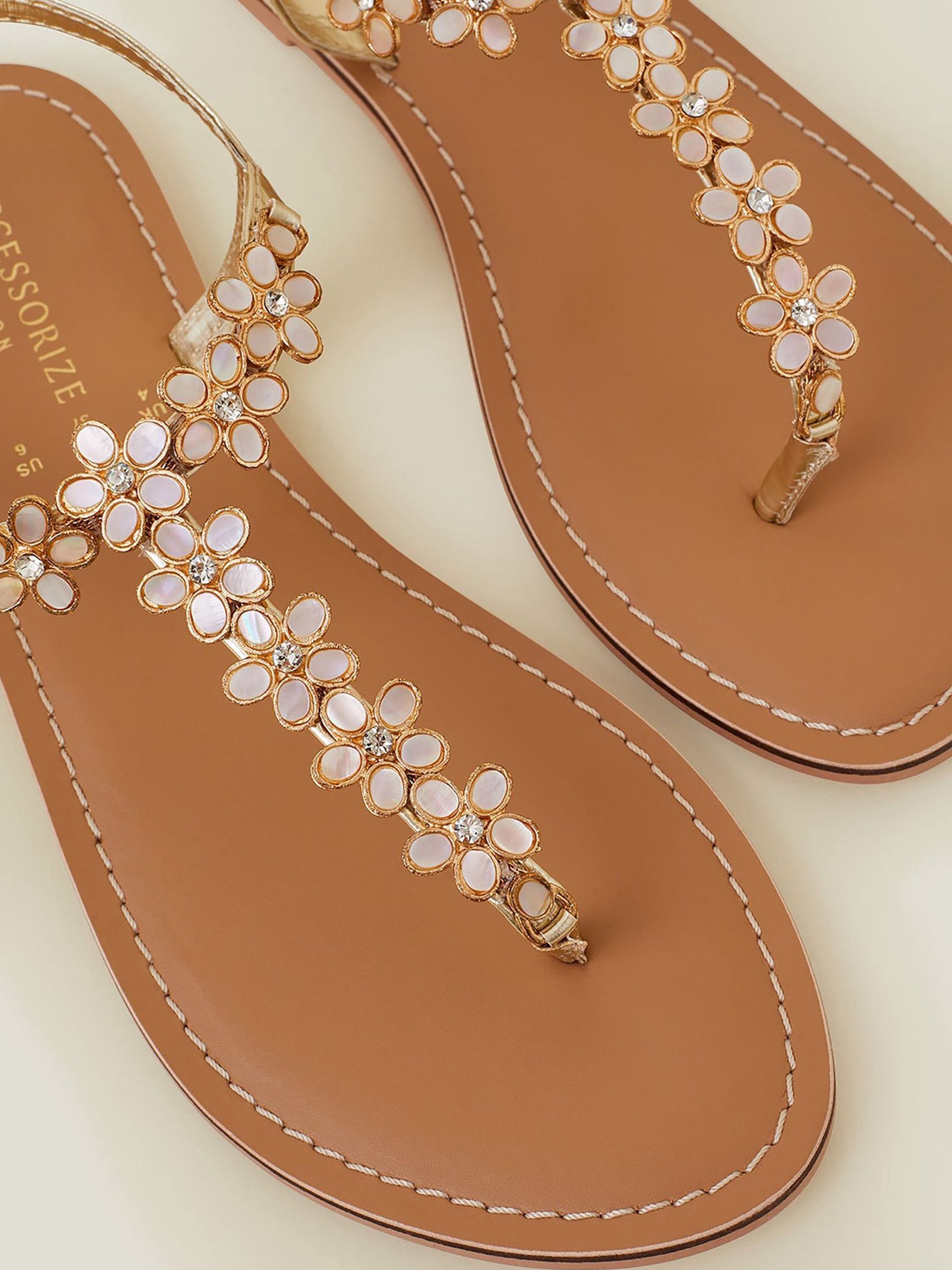 Buy Accessorize Natural Flower Embellished Sandals from the Next UK ...