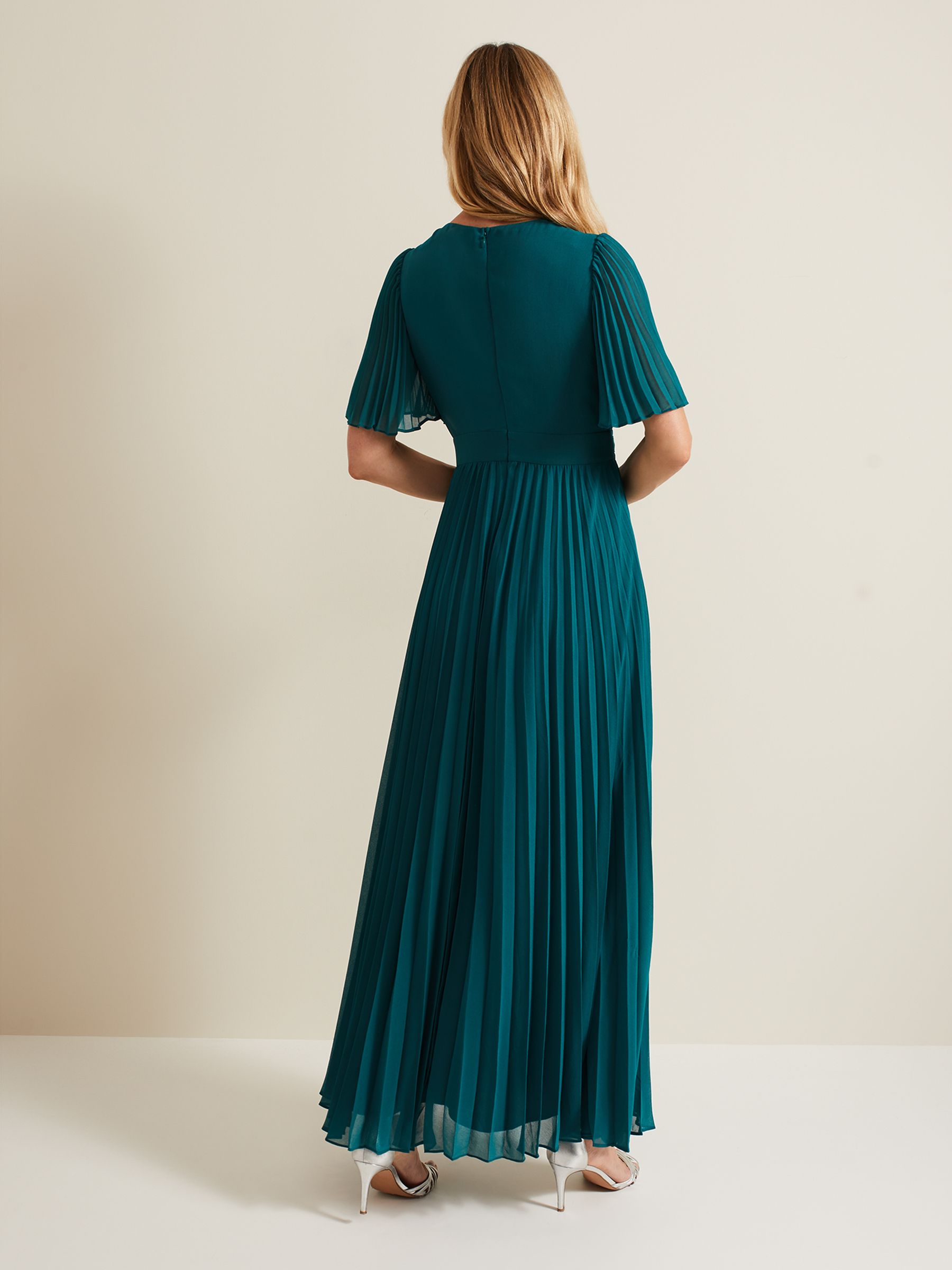 Buy Phase Eight Green Yasmina Pleated Maxi Dress from the Next UK ...