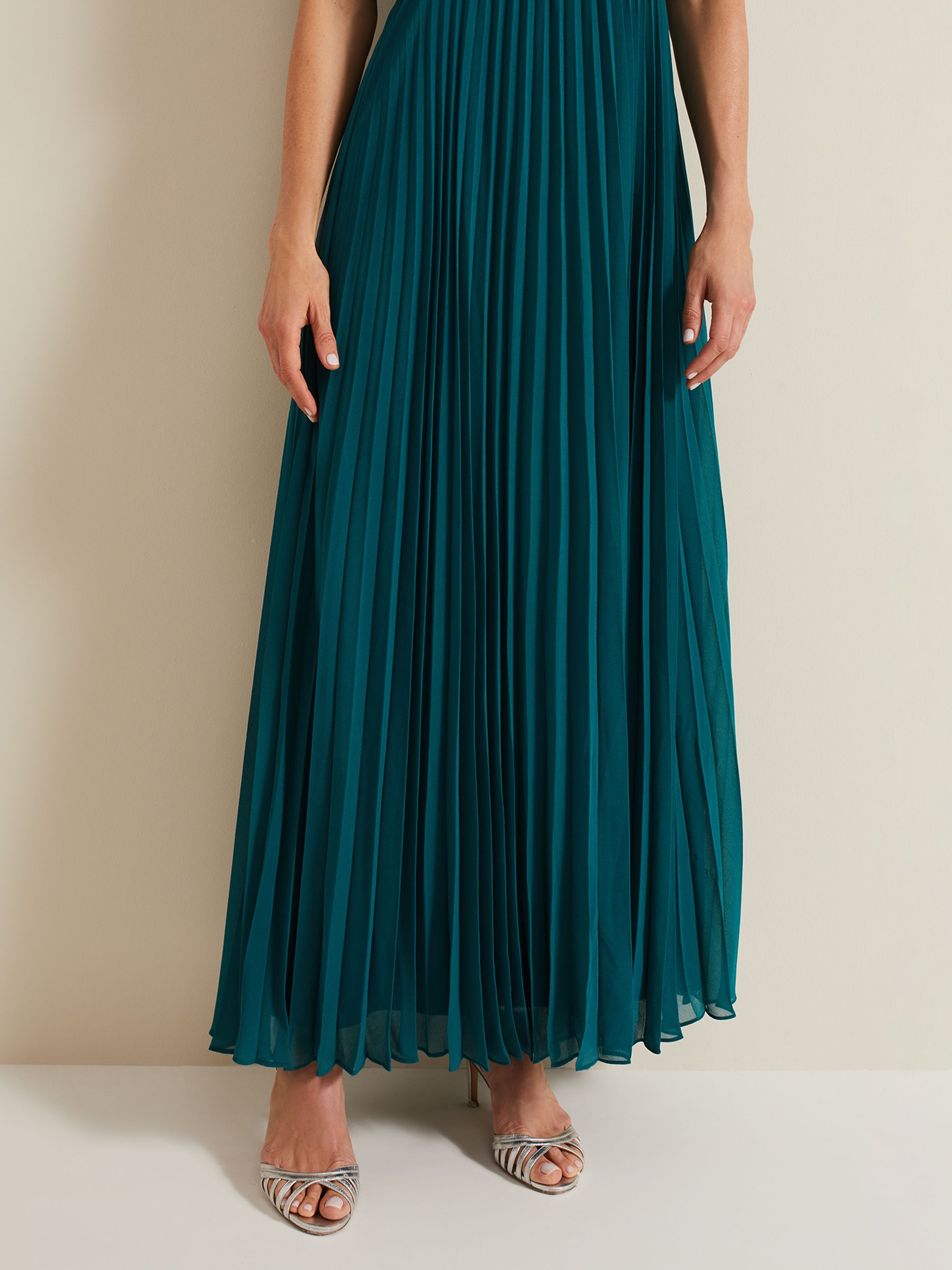 Buy Phase Eight Green Yasmina Pleated Maxi Dress from the Next UK ...