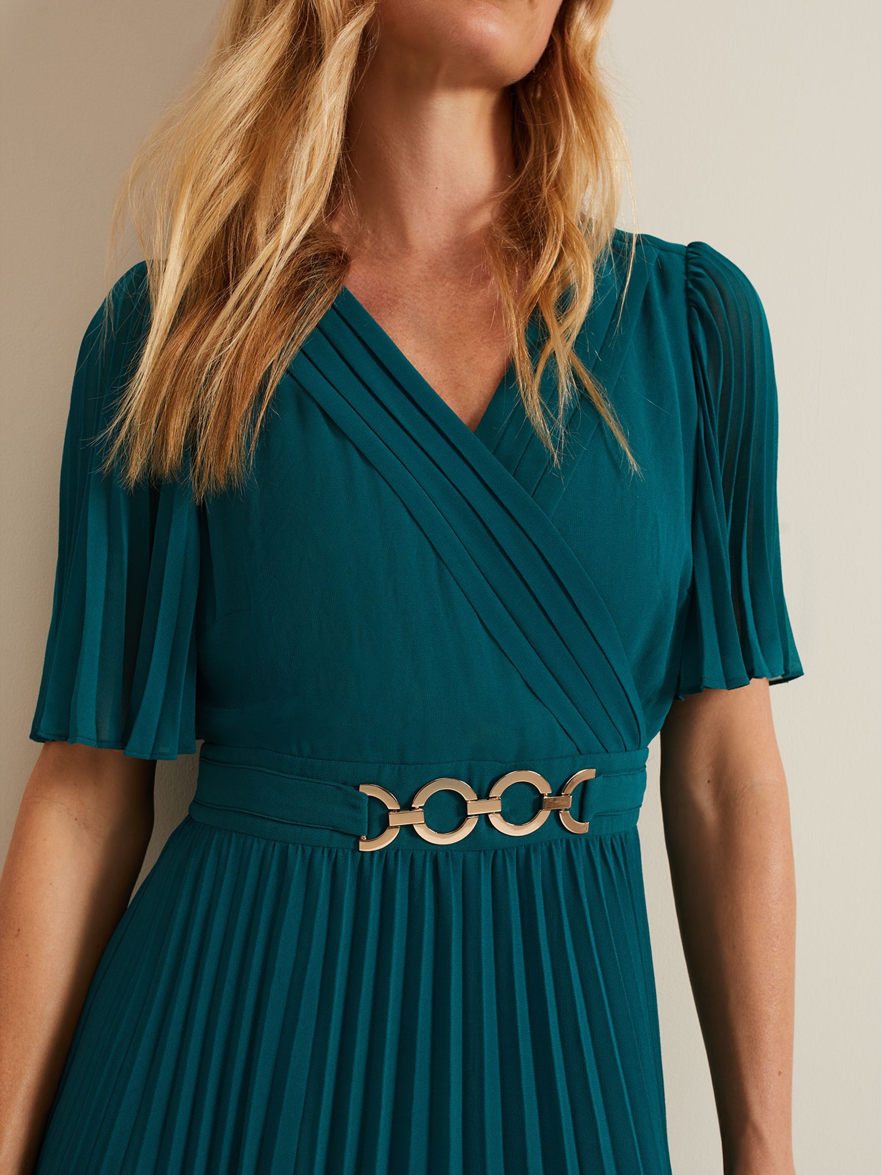 Buy Phase Eight Green Yasmina Pleated Maxi Dress from the Next UK ...