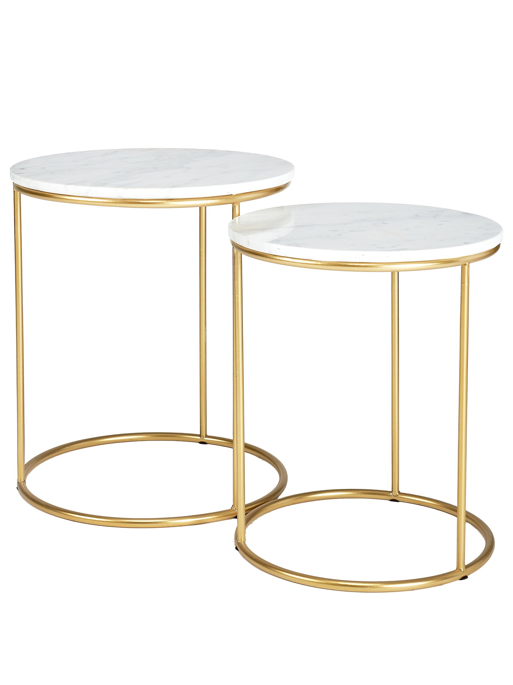 Buy Pacific White Set of 2 Milly Marble Tables with Gold Frame from the ...