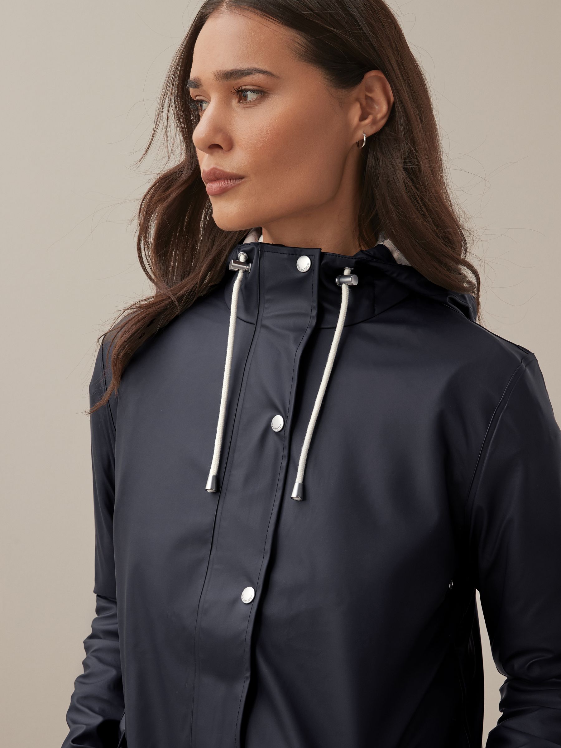Buy Ilse Jacobsen Navy Straight Fit Lightweight Waterproof Rain Jacket ...