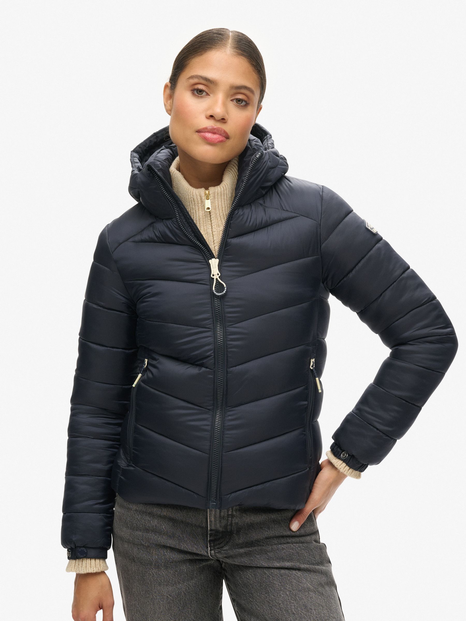 Buy Superdry Blue Hooded Fuji Padded Jacket from the Next UK online shop