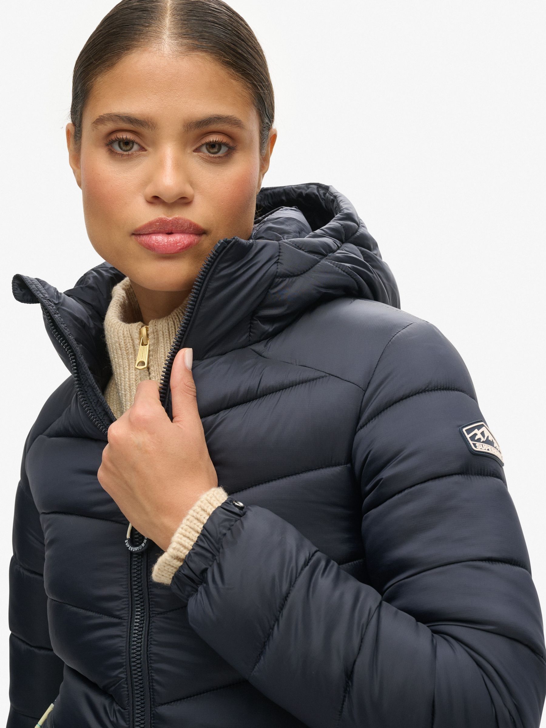 Buy Superdry Blue Hooded Fuji Padded Jacket from the Next UK online shop