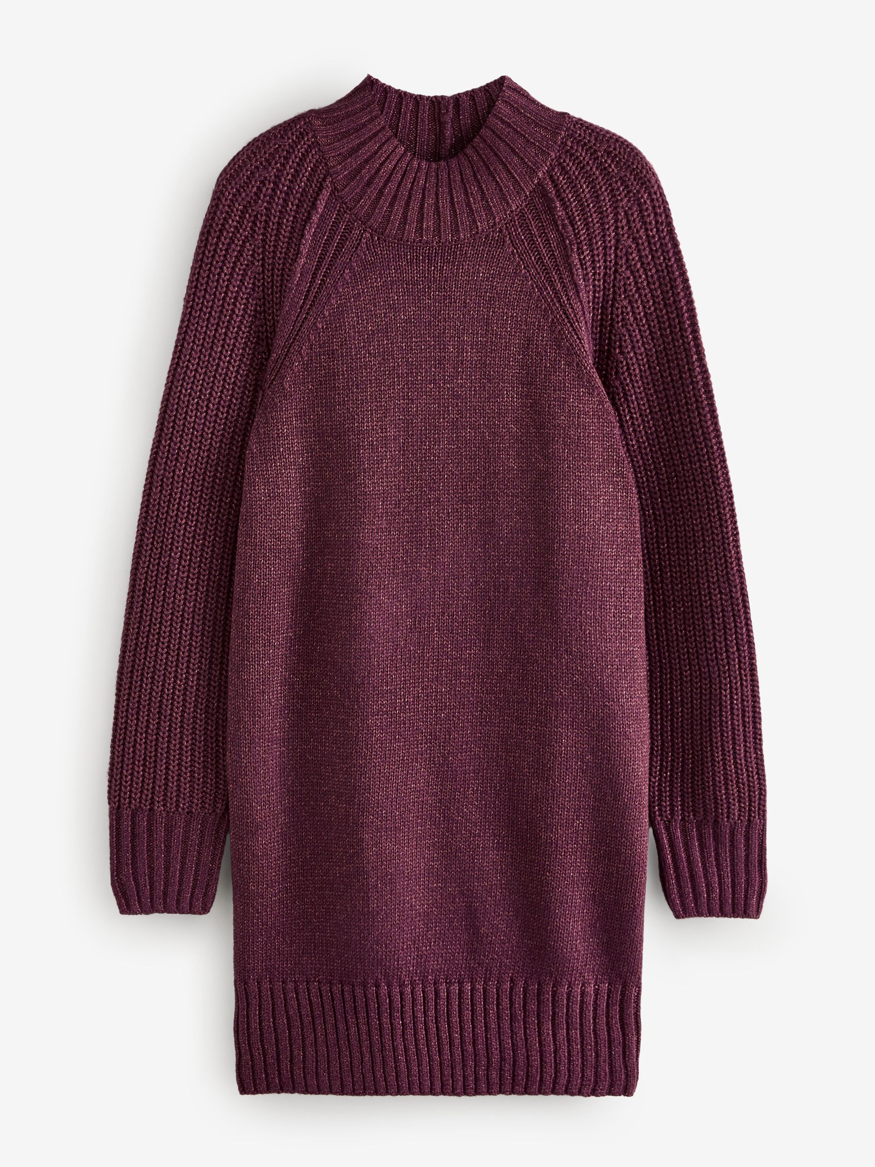 Buy Red Berry Sparkle High Neck Short Knitted Jumper Mini Dress from ...