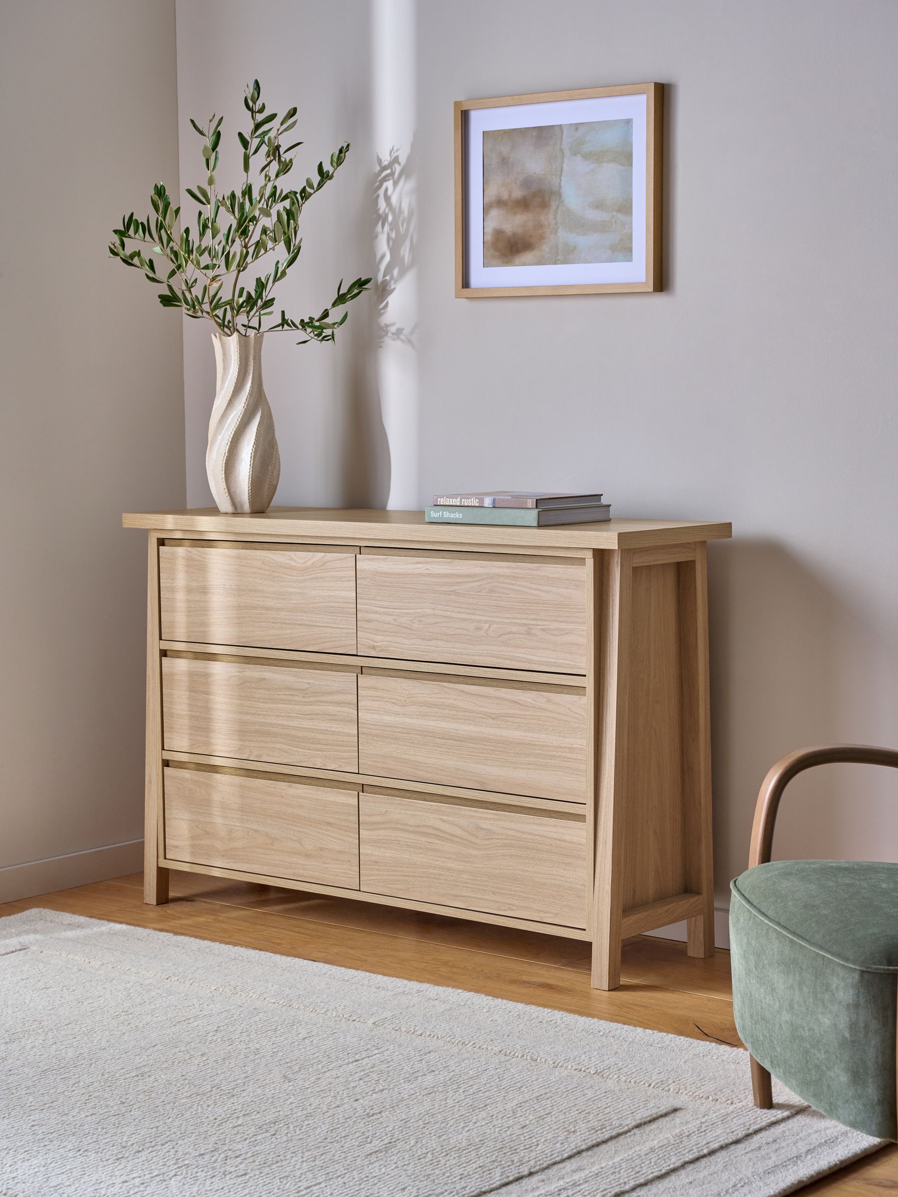 Buy Light Natural Oti Oak Effect 6 Drawer Chest of Drawers from the Next UK online shop