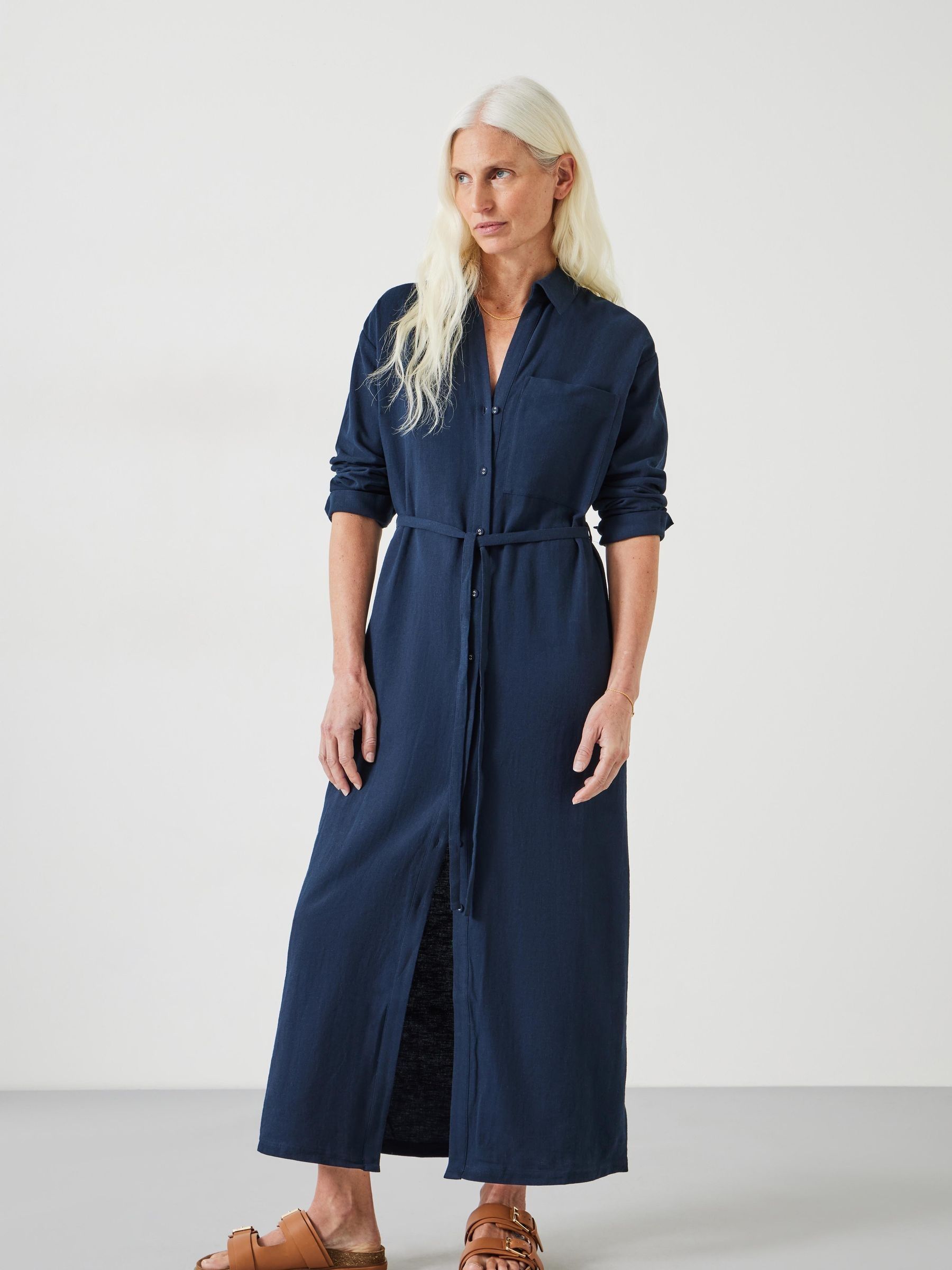 Buy Hush Blue Florence Maxi Shirt Dress from the Next UK online shop