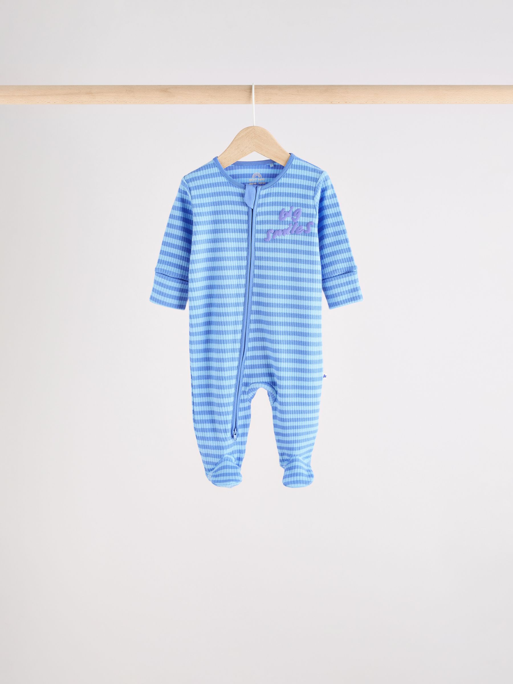 Buy Blue Baby Zipped Sleepsuits 4 Pack (0mths-2yrs) from the Next UK ...