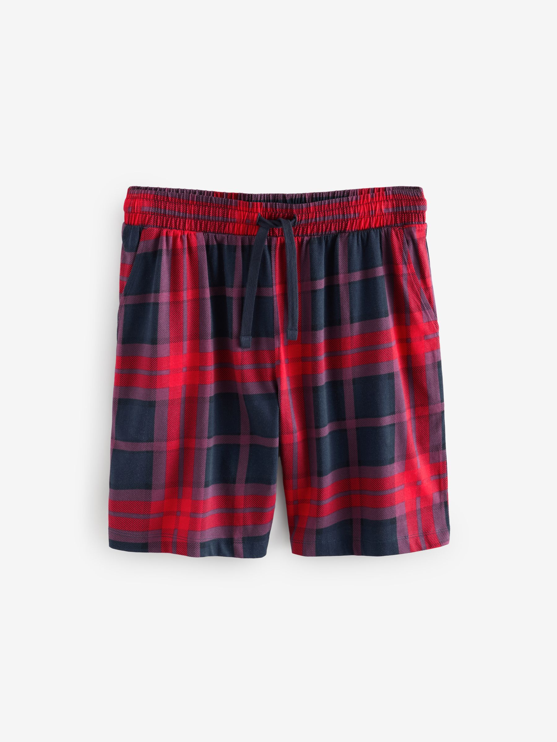 Buy Navy Blue/Red 100% Cotton Check Pyjamas Shorts Set from the Next UK ...