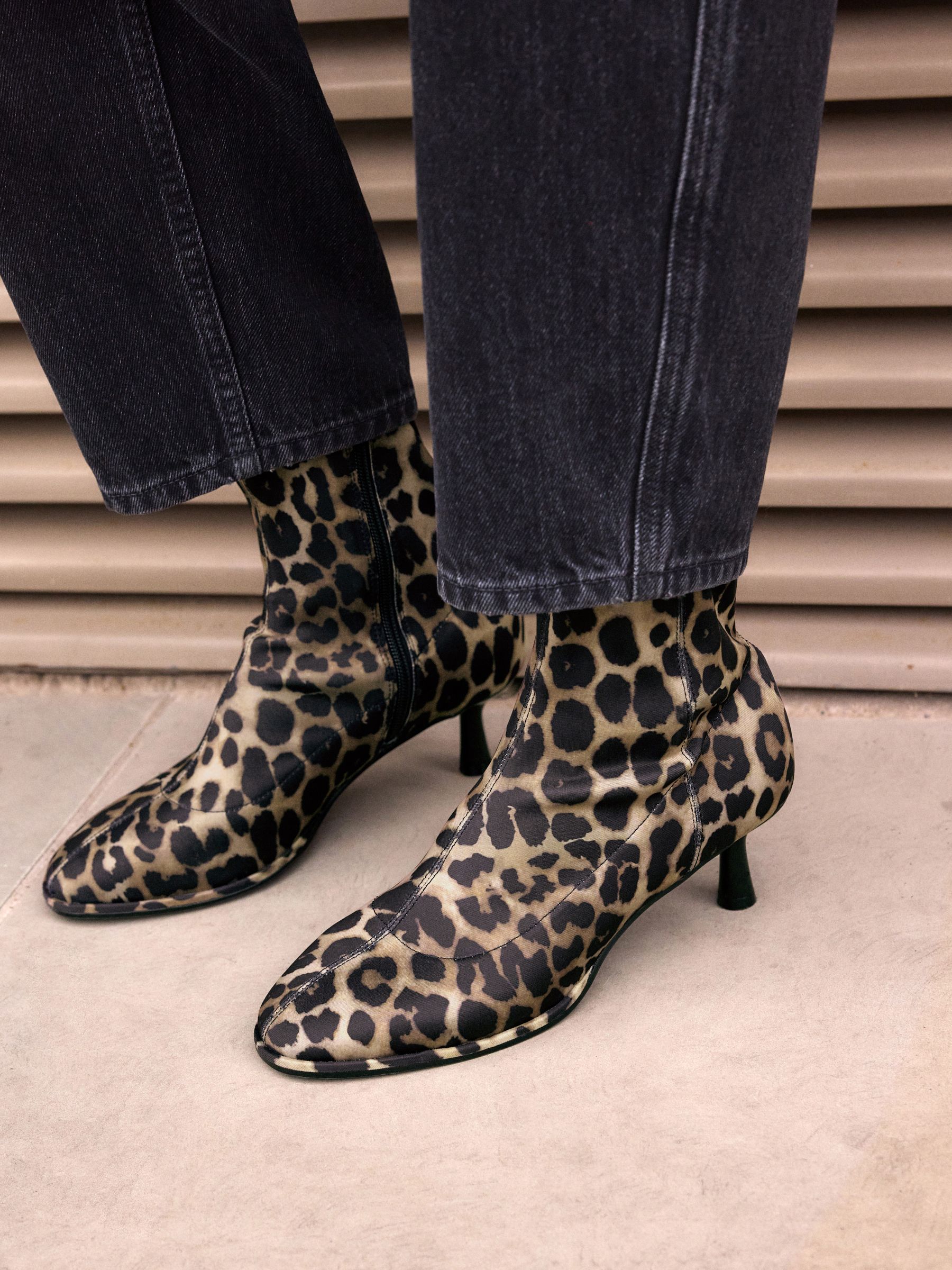 Buy Leopard Standard/Wide Fit Forever Comfort® Skinny Heel Ankle Sock ...