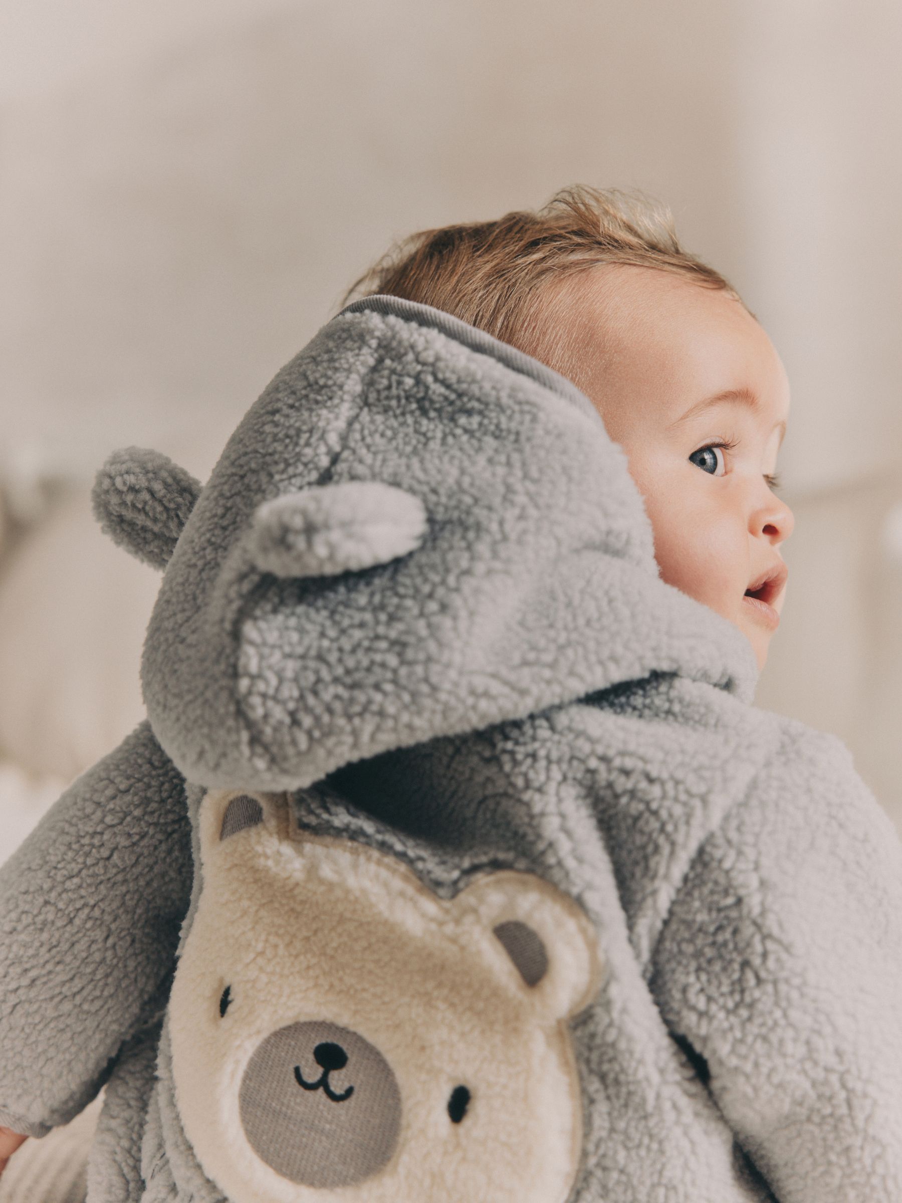 Buy Grey Bear Cosy Borg Fleece Baby Jacket from the Next UK online shop